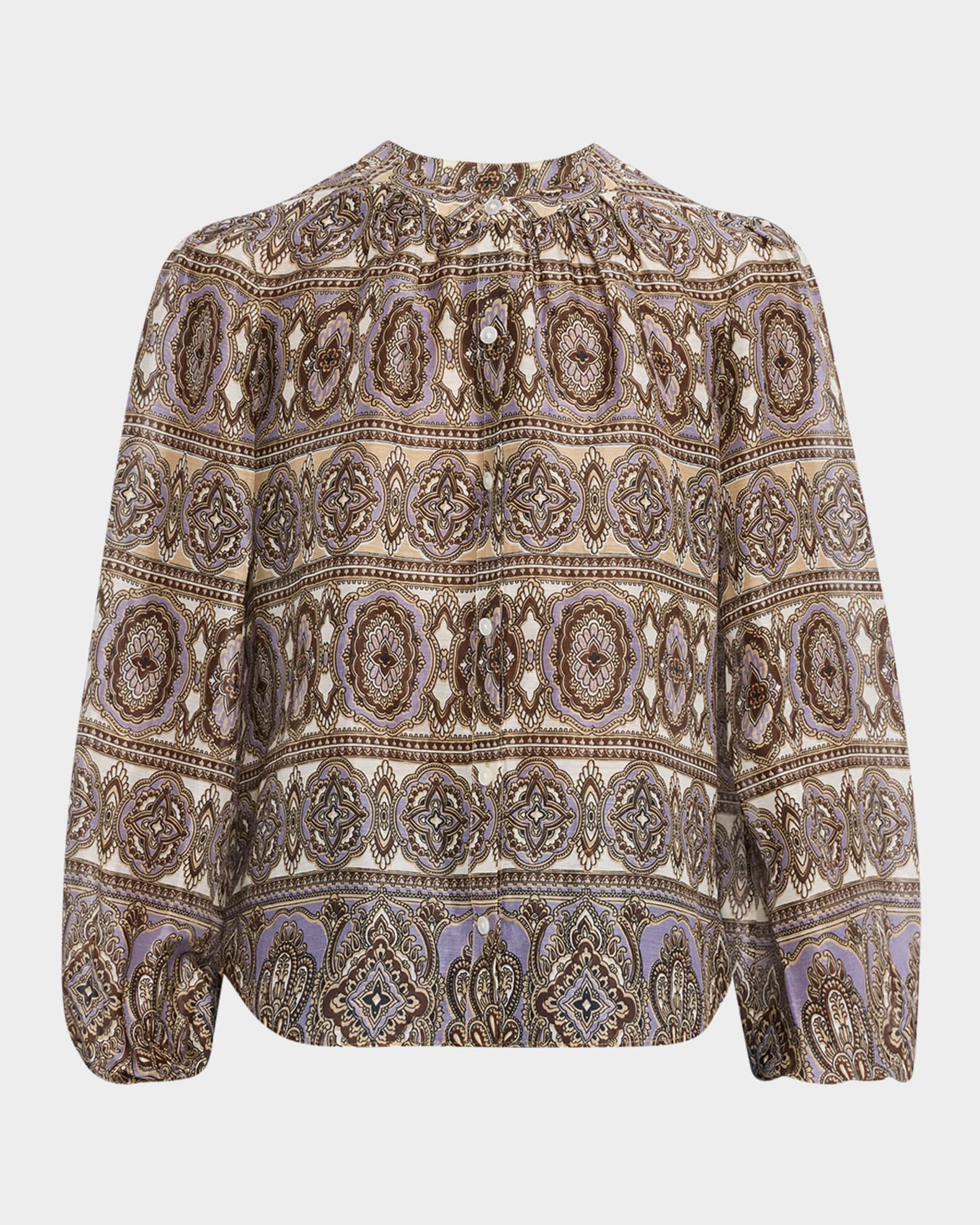 Veronica Beard Ashlynn Printed Top | Neiman Marcus