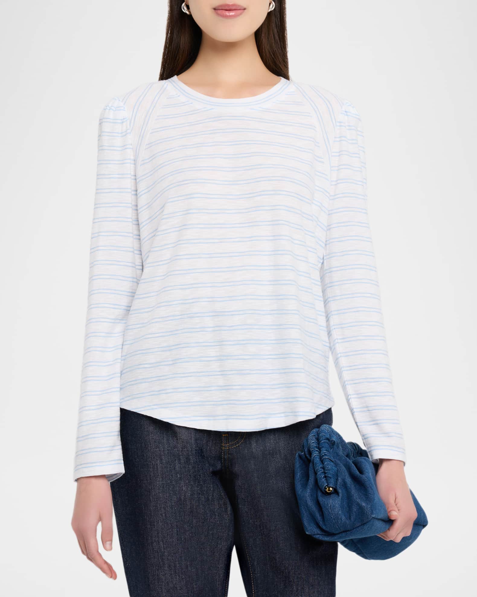 Veronica Beard Mason Long-Sleeve Baseball Tee | Neiman Marcus