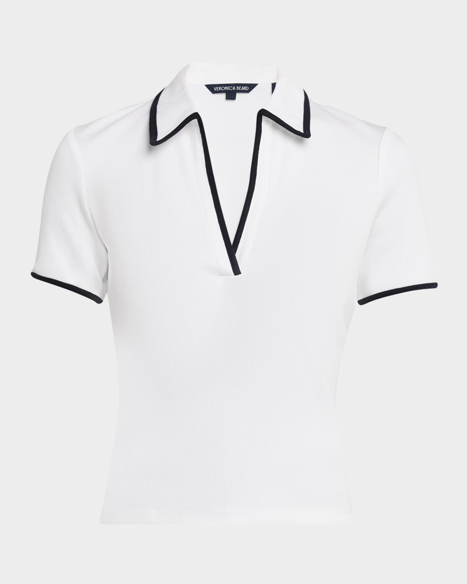 Veronica Beard Kearney Short-Sleeve Polo Tee | Neiman Marcus