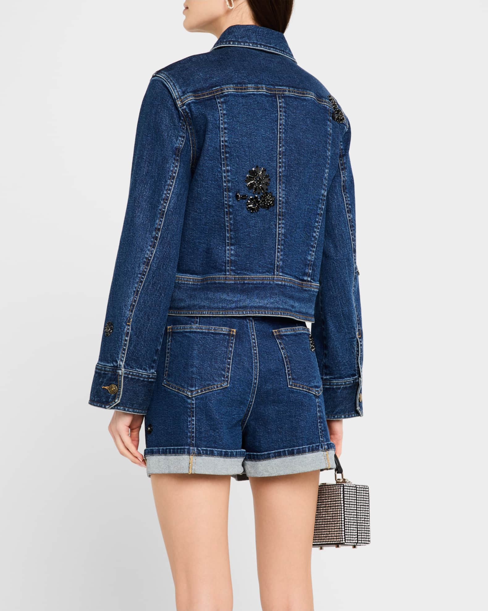Cinq a Sept Riviera Crystal Denim Jacket | Neiman Marcus