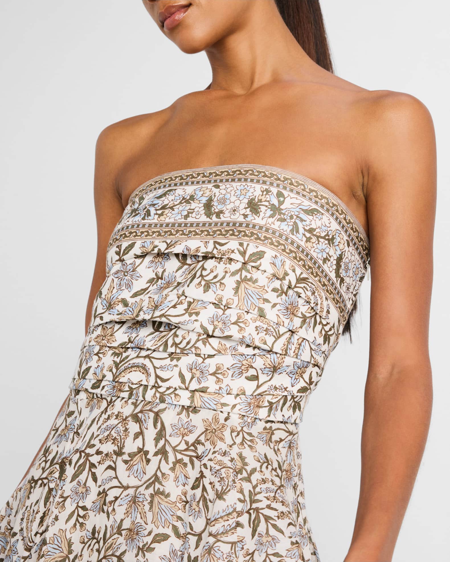 Veronica Beard Lana Floral Strapless Maxi Dress | Neiman Marcus