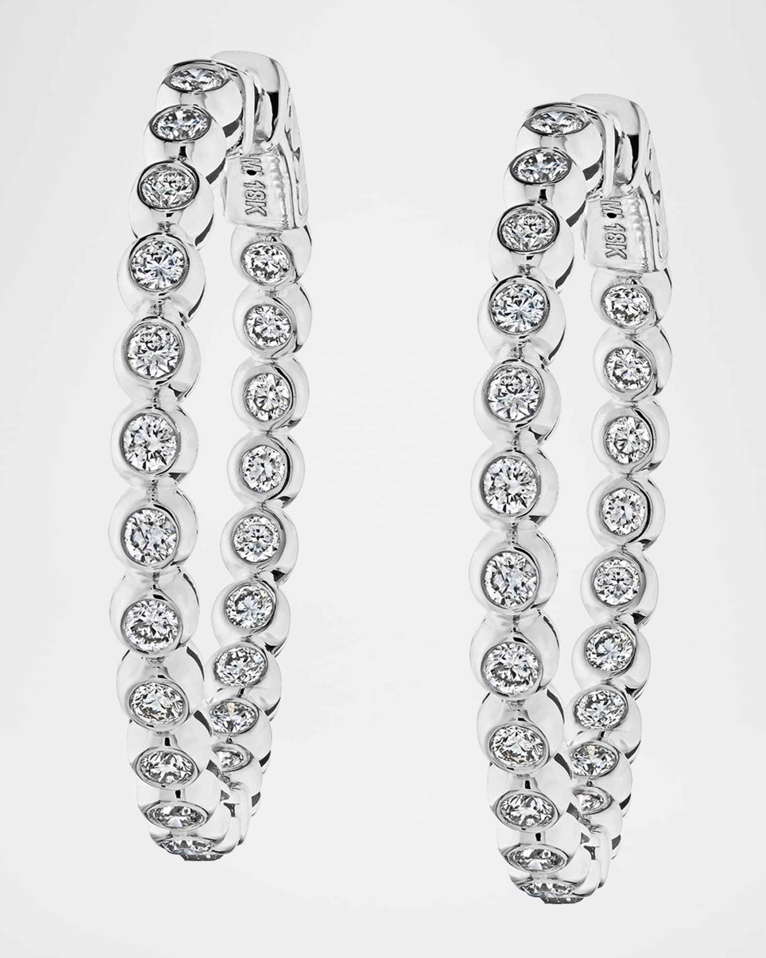 Cassidy Diamonds 18K White Gold Medium Diamond Hoop Earrings, 1 ...