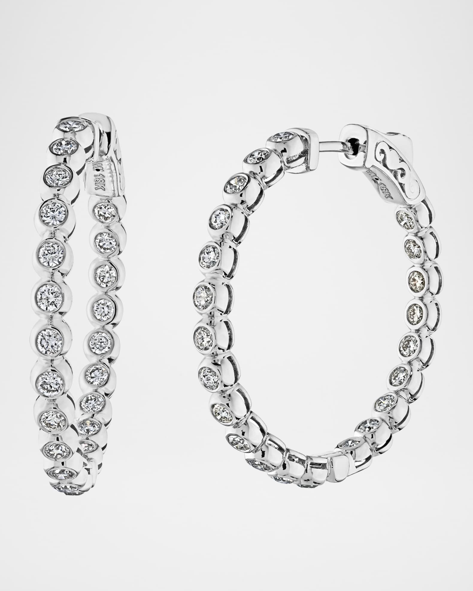 Cassidy Diamonds 18K White Gold Medium Diamond Hoop Earrings, 1 ...