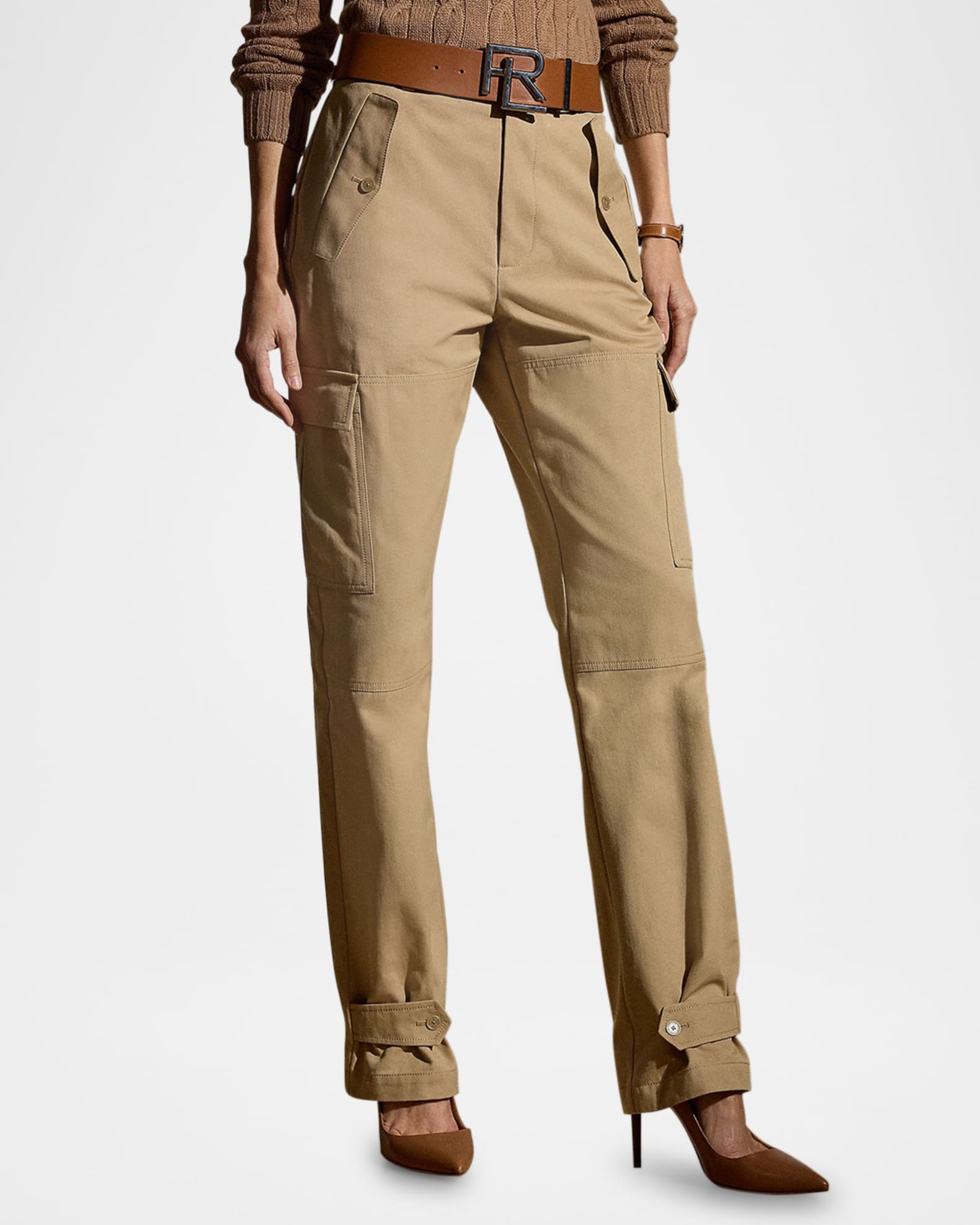 Ralph Lauren Collection Gentry Soft Cotton Canvas Straight-Leg Cargo ...
