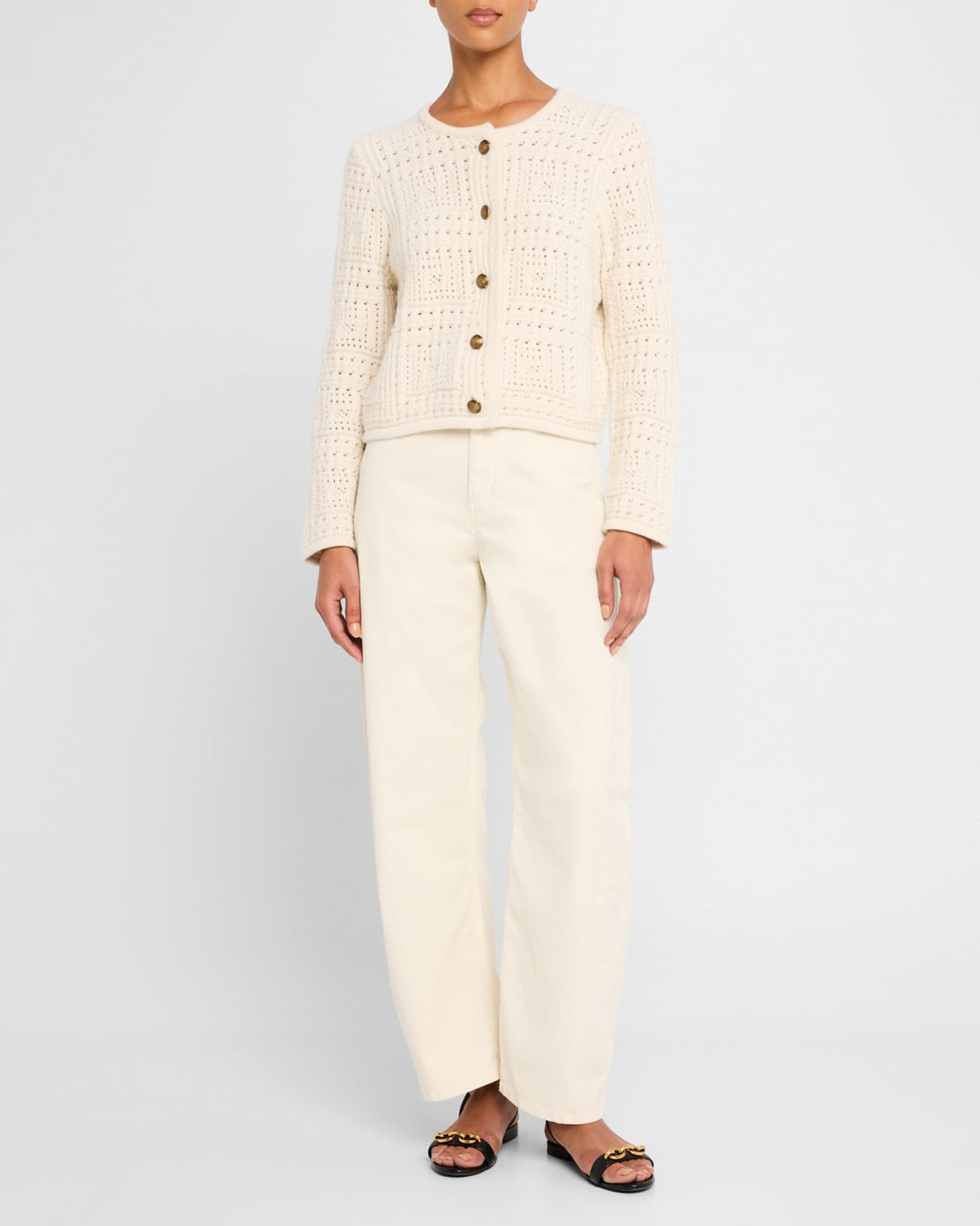 Nili Lotan Harry Open Knit Cashmere Sweater Jacket | Neiman Marcus