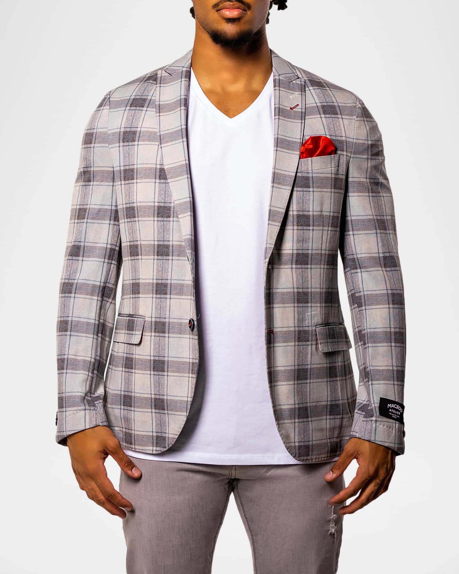 Maceoo Men's Descartes Brooksy Plaid Unconstructed Blazer | Neiman Marcus