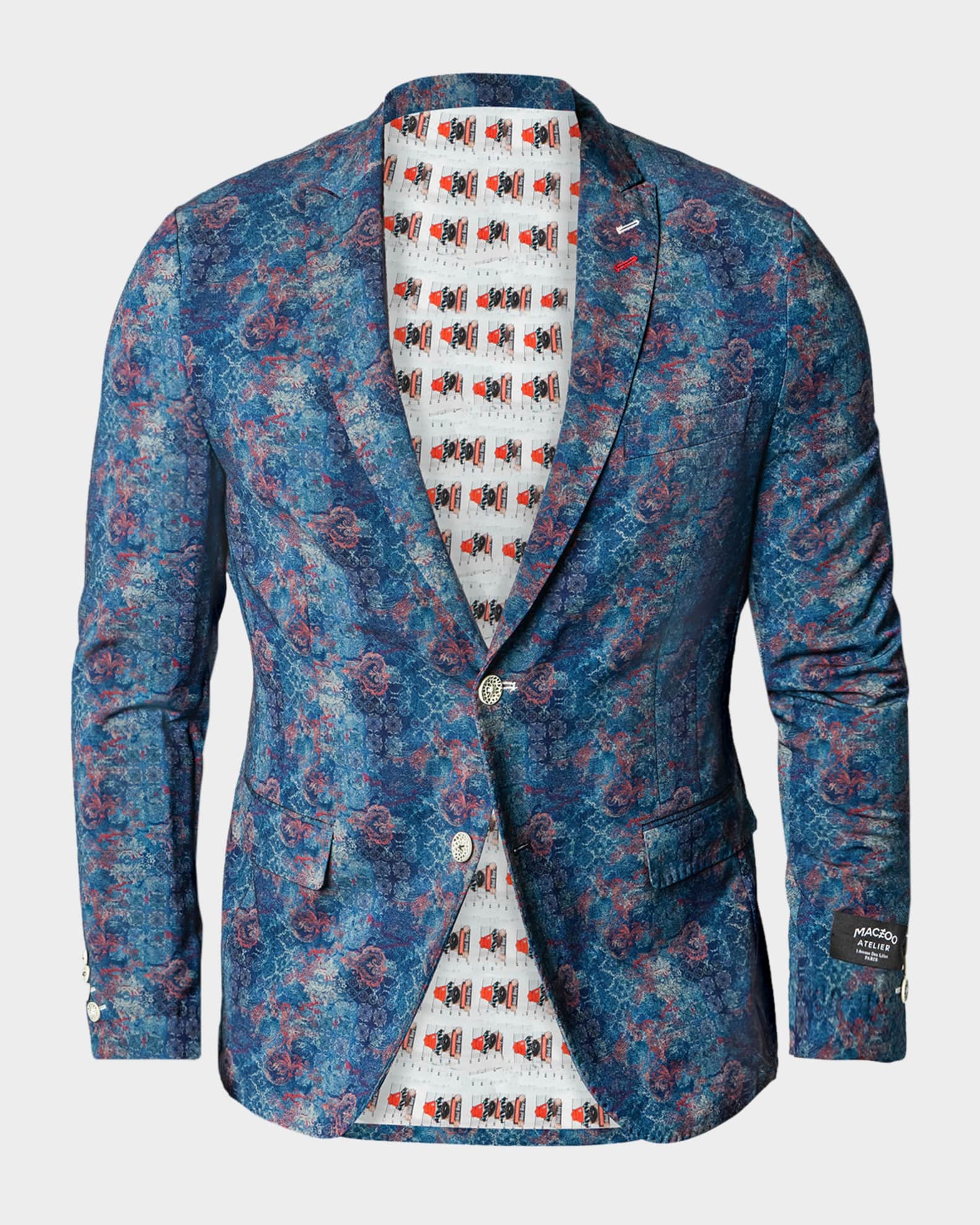 Maceoo Men's Descartes Damask Unconstructed Blazer | Neiman Marcus
