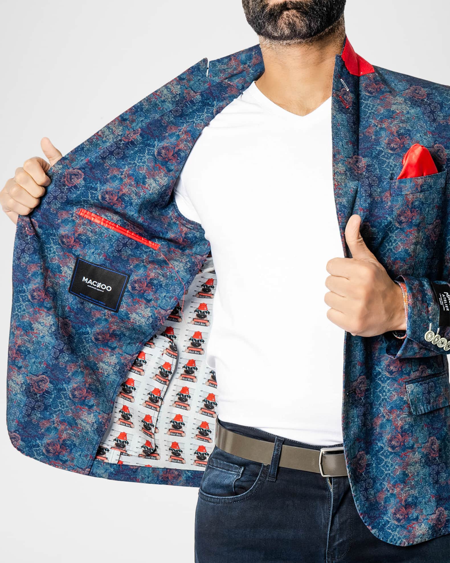 Maceoo Men's Descartes Damask Unconstructed Blazer | Neiman Marcus