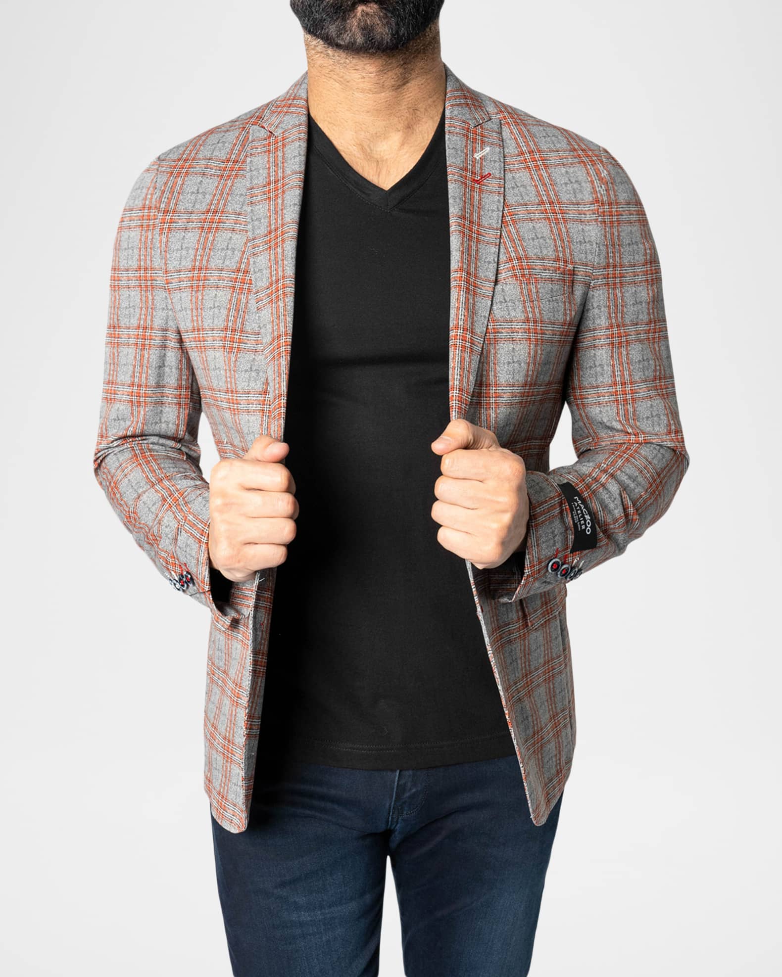Maceoo Men's Descartes Spanish Plaid Unconstructed Blazer | Neiman Marcus