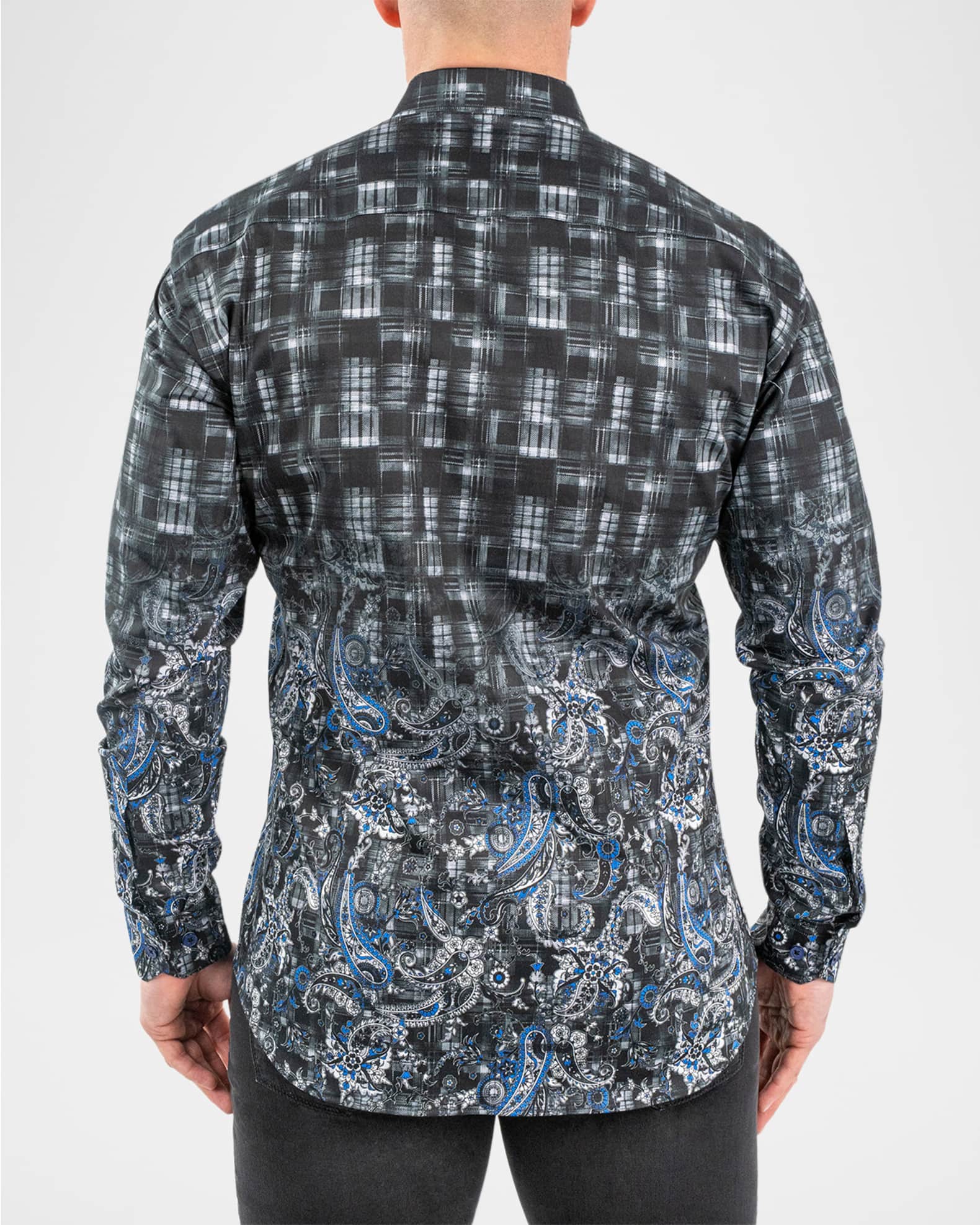 Maceoo Men's Fibonacci Cotton Check and Paisley Dress Shirt | Neiman Marcus