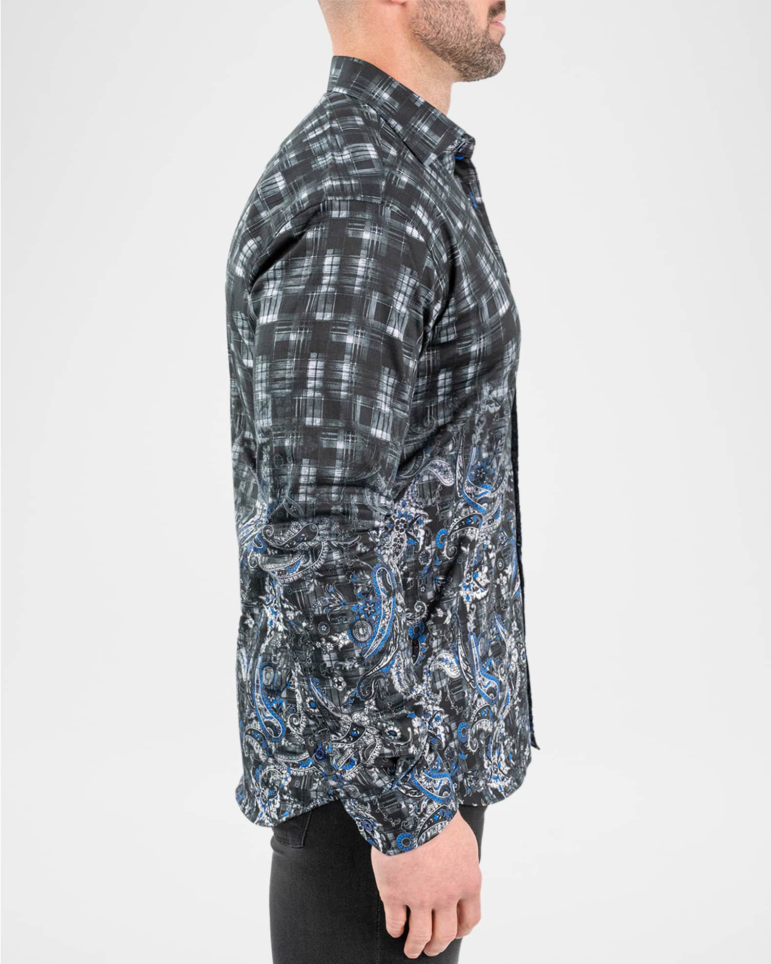 Maceoo Men's Fibonacci Cotton Check and Paisley Dress Shirt | Neiman Marcus