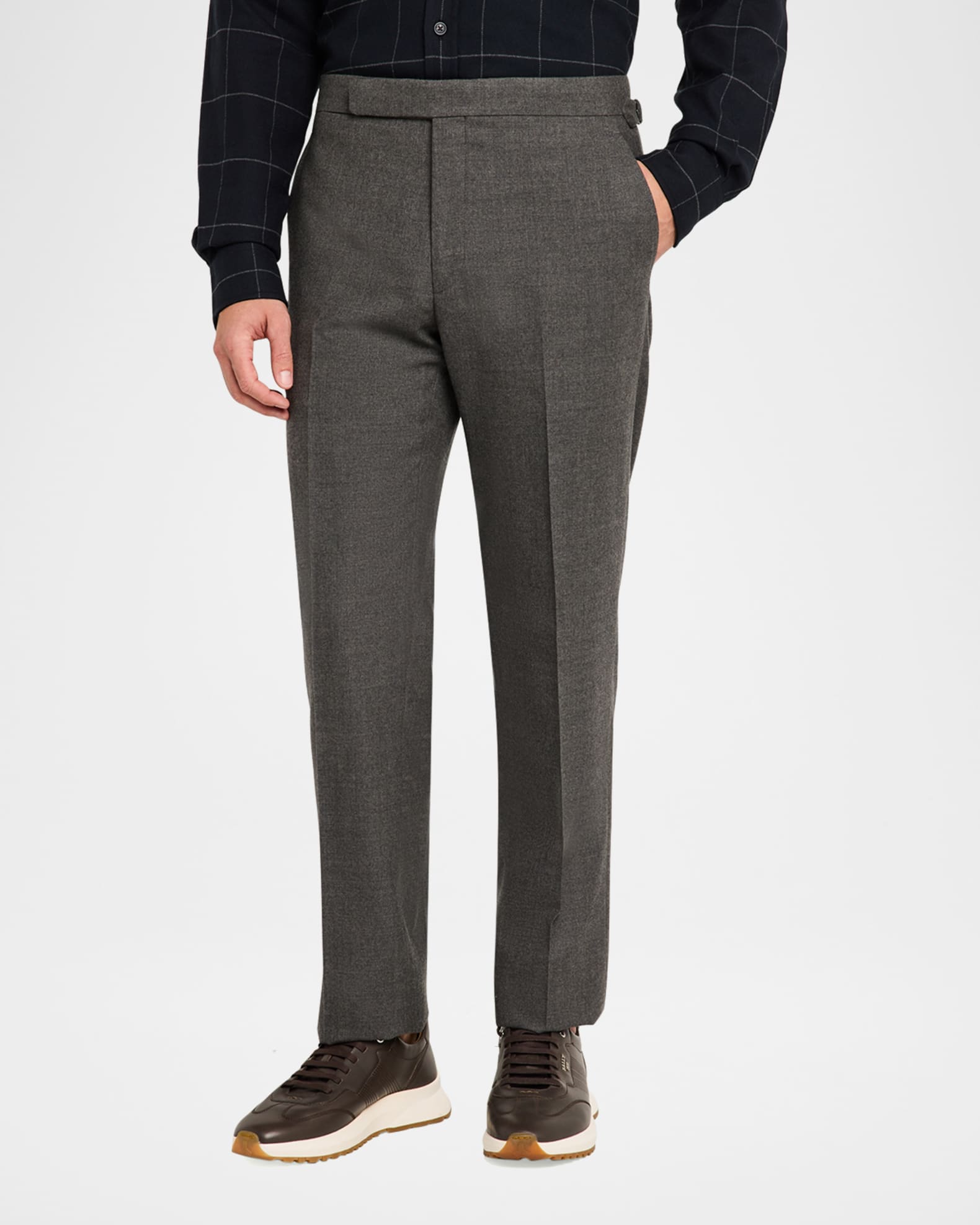 Ralph Lauren Purple Label Men's Gregory Worsted Flannel Pants | Neiman ...