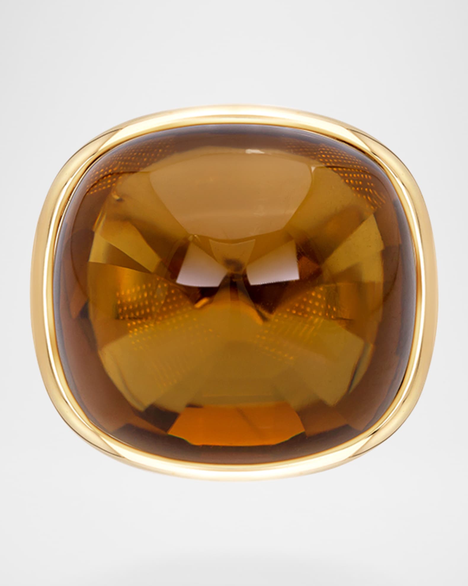 Marina B Tigella 18K Yellow Gold Cognac Quartz Ring, Size 6 | Neiman Marcus