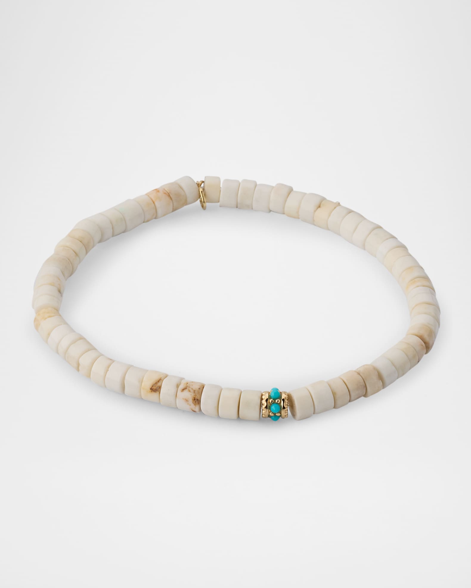 Sydney Evan White Turquoise Bead Bracelet with 4mm Turquoise Pavé ...
