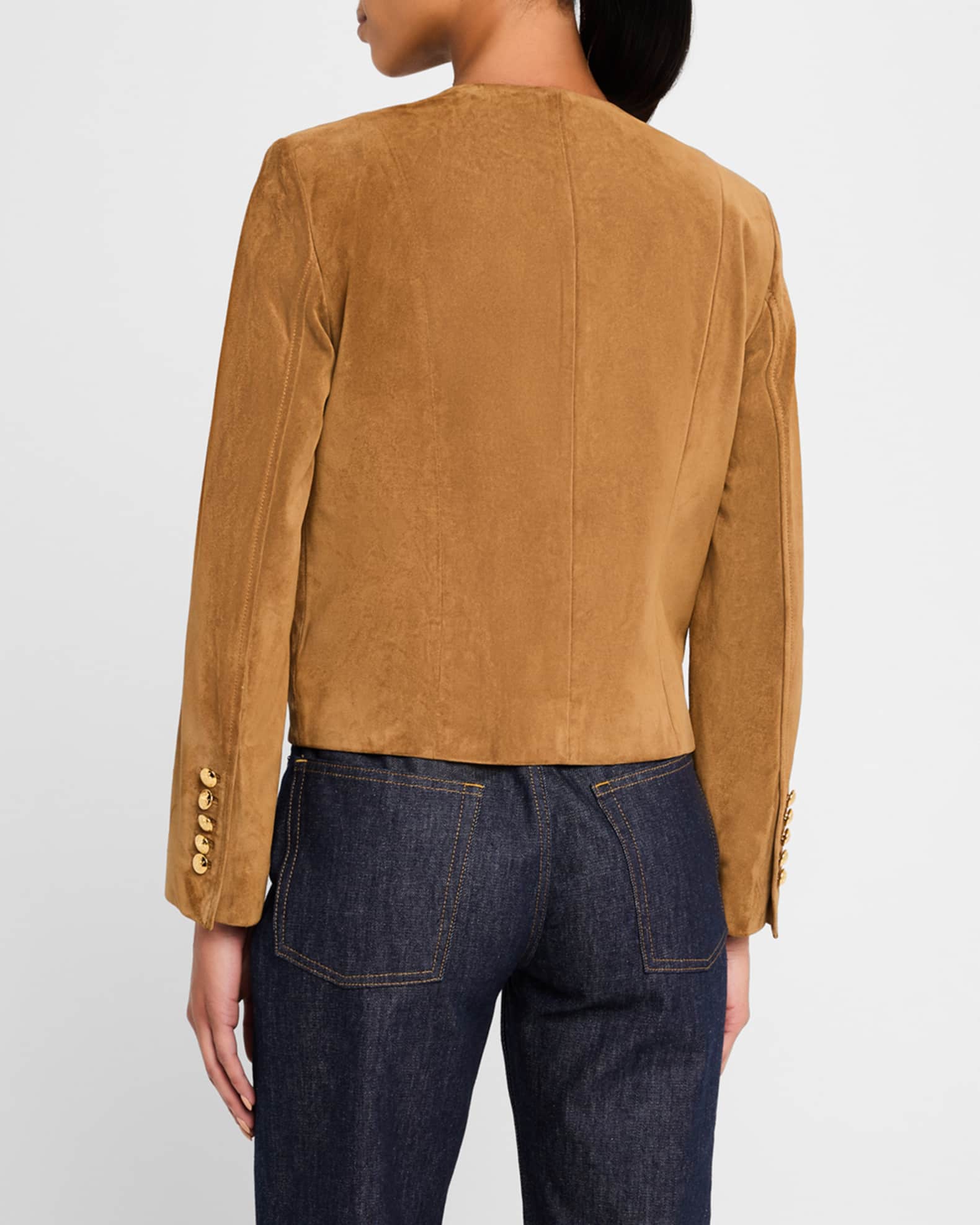 Nili Lotan Nanon Short Suede Jacket | Neiman Marcus