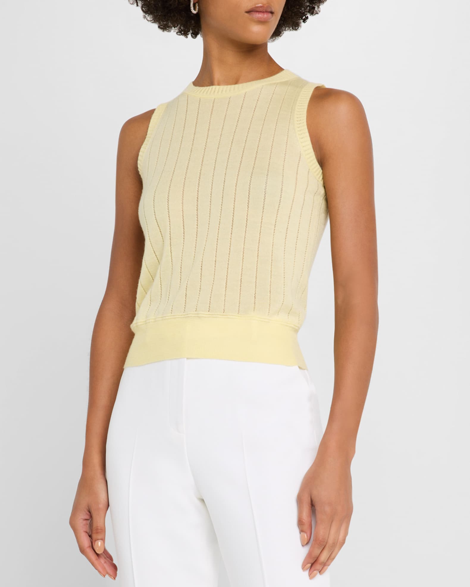 Adam Lippes Pointelle Silk Shell | Neiman Marcus