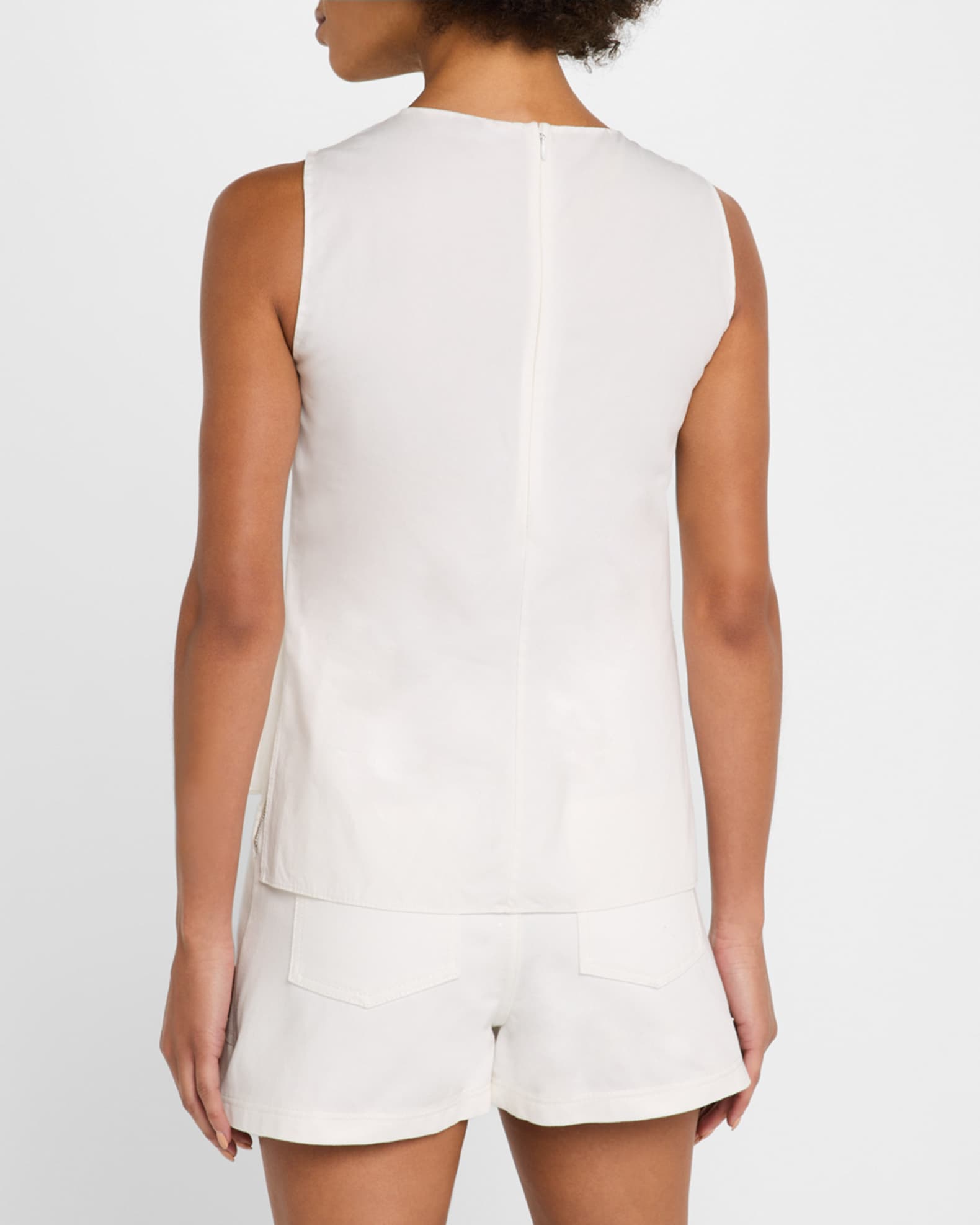 Adam Lippes Feyda Twisted Compact Cotton Poplin Top | Neiman Marcus