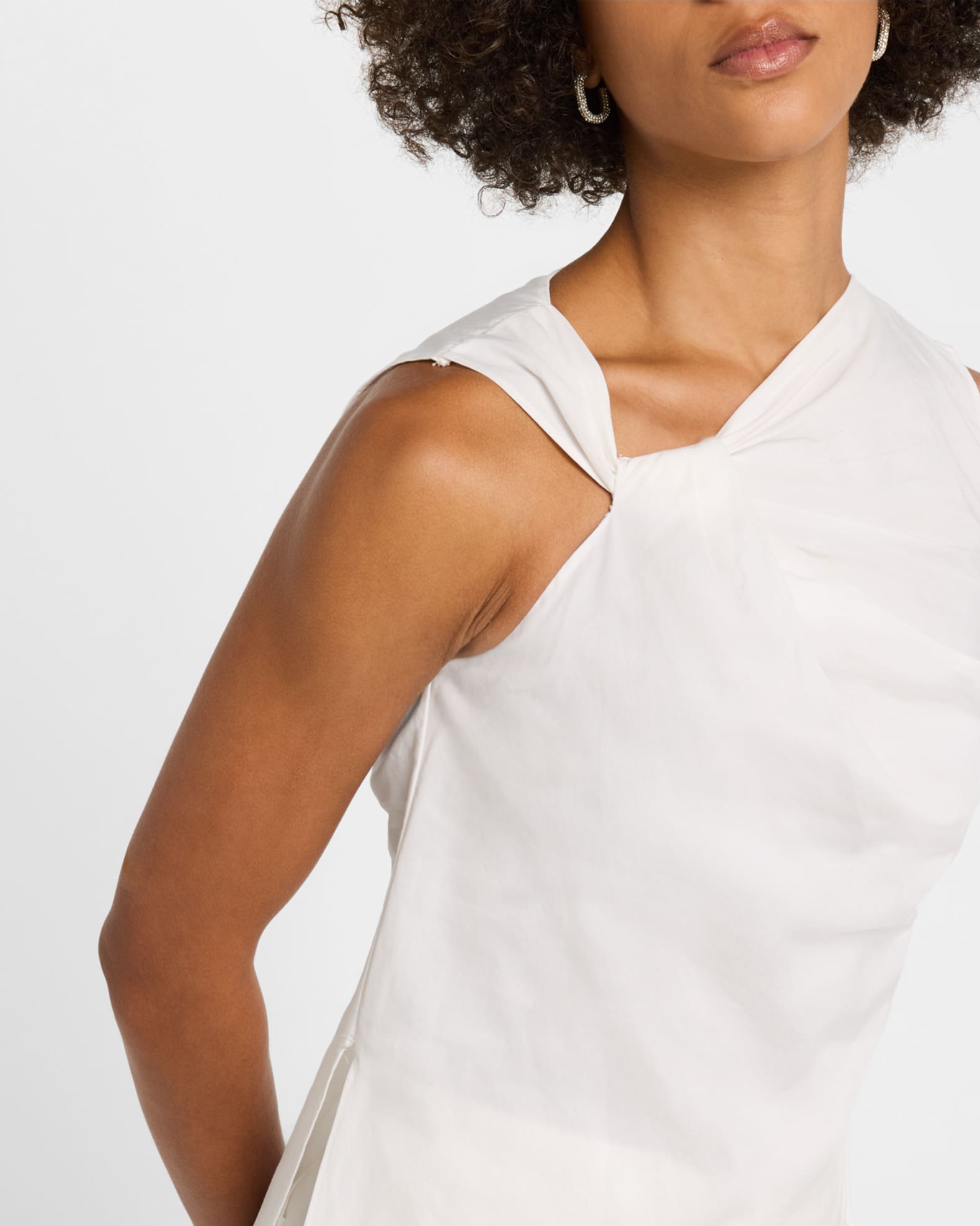 Adam Lippes Feyda Twisted Compact Cotton Poplin Top | Neiman Marcus