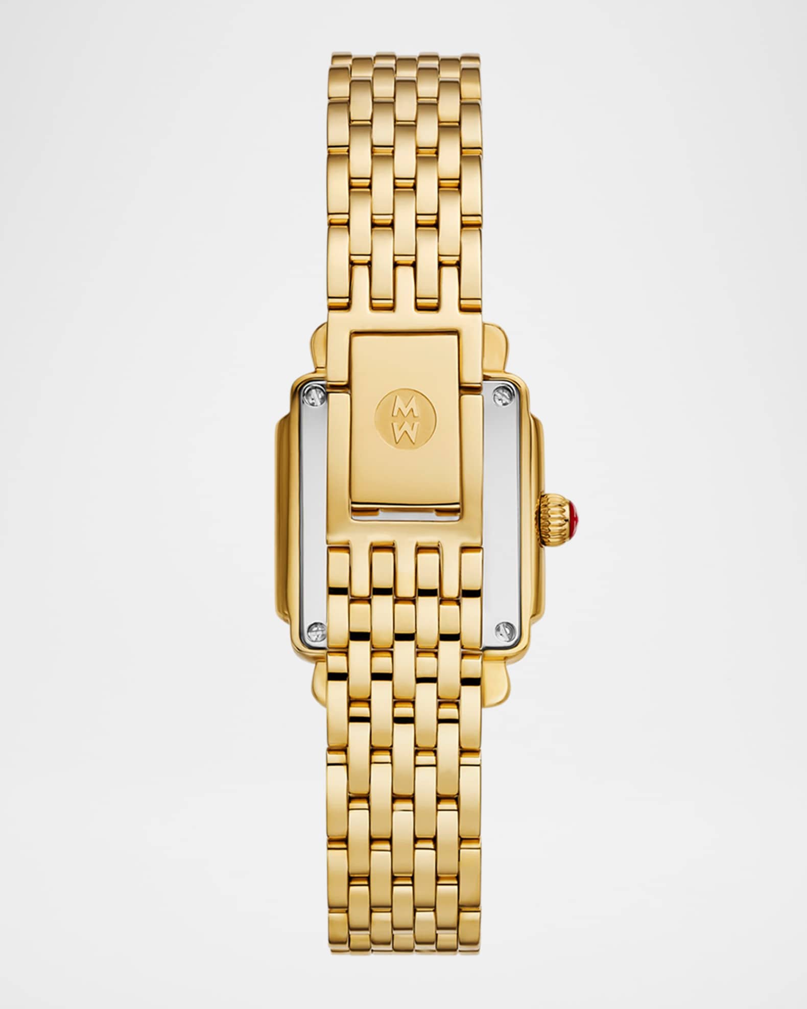 MICHELE Deco Madison Mini Diamond 18K Yellow Gold-Plated Bracelet Watch ...