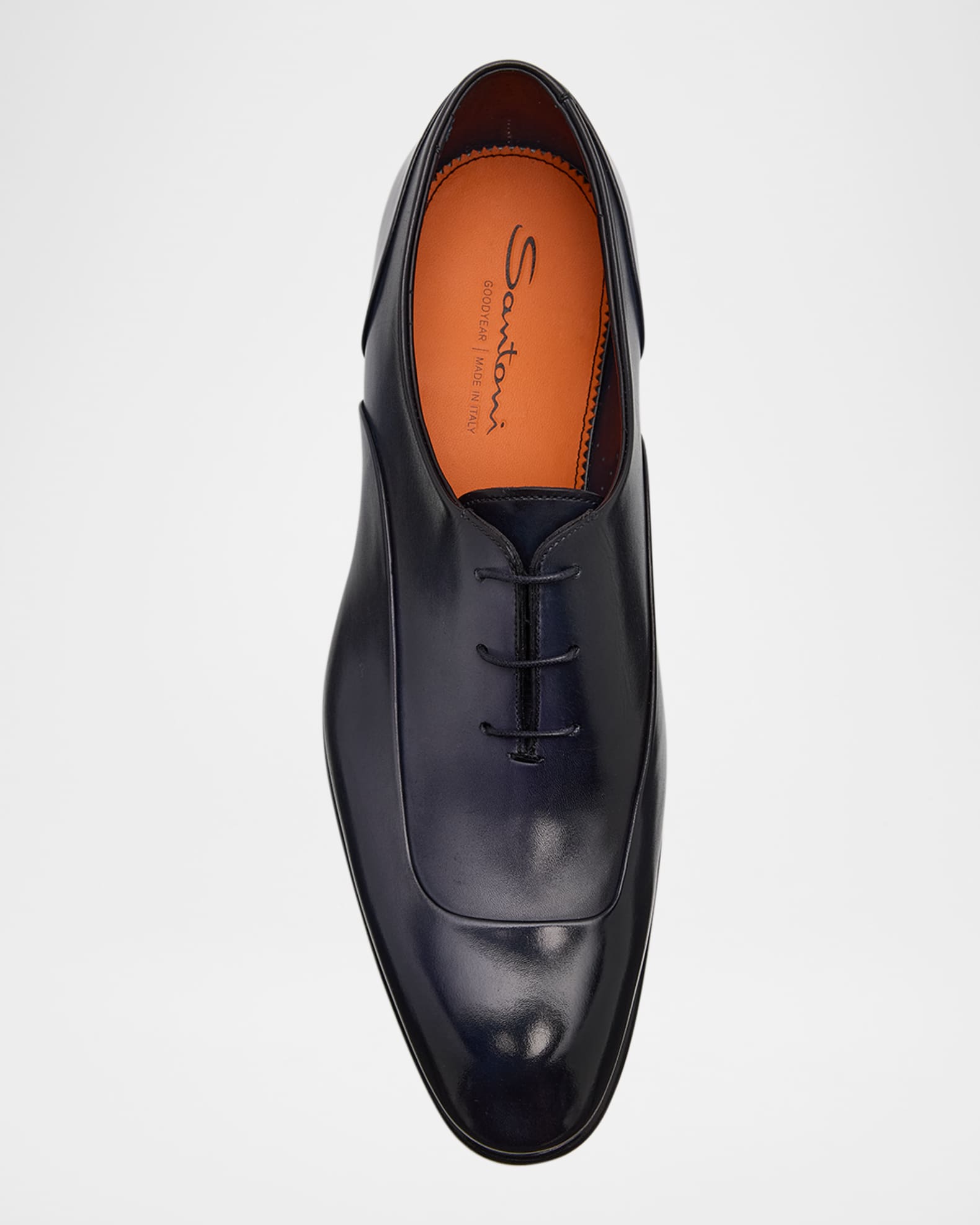 Santoni Men's Mirage Handburnished Leather Oxfords | Neiman Marcus