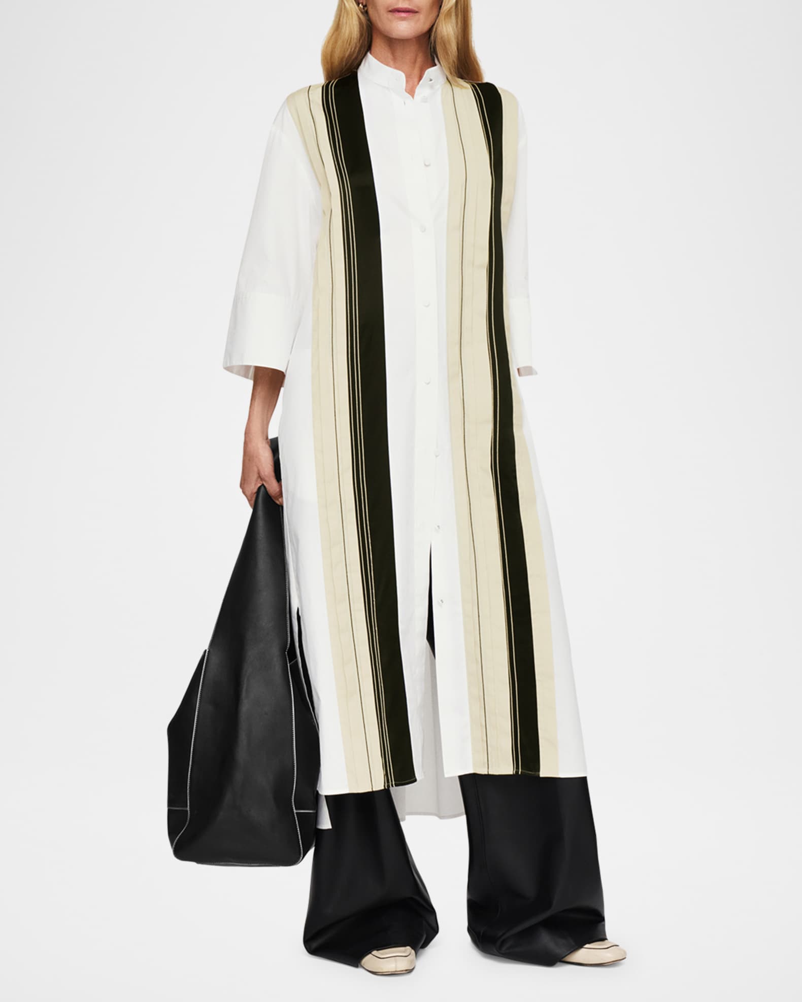 Joseph Mederic Striped Cotton Poplin Midi Shirtdress | Neiman Marcus