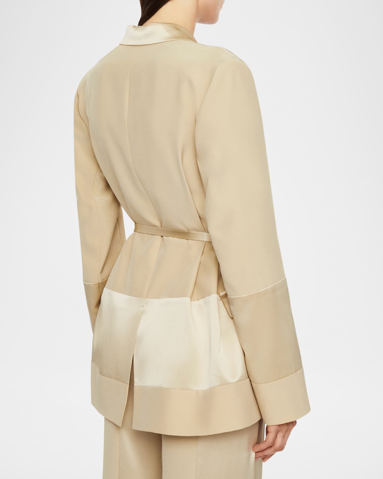 Joseph Amelia Paneled Silk Satin Jacket | Neiman Marcus