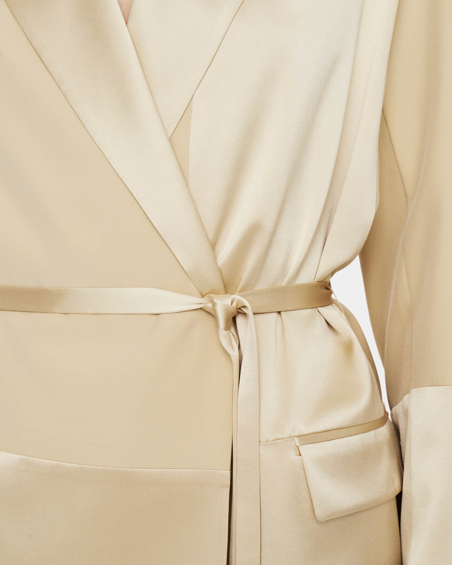 Joseph Amelia Paneled Silk Satin Jacket | Neiman Marcus