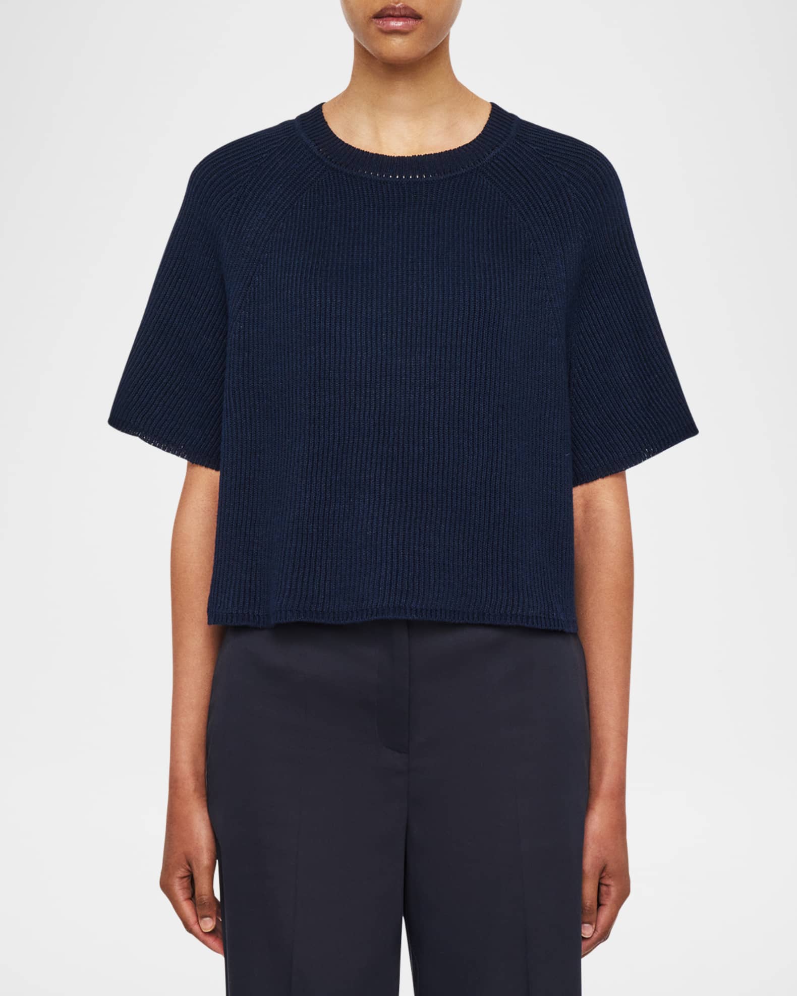 Joseph Ribbed Raglan-Sleeve Top | Neiman Marcus
