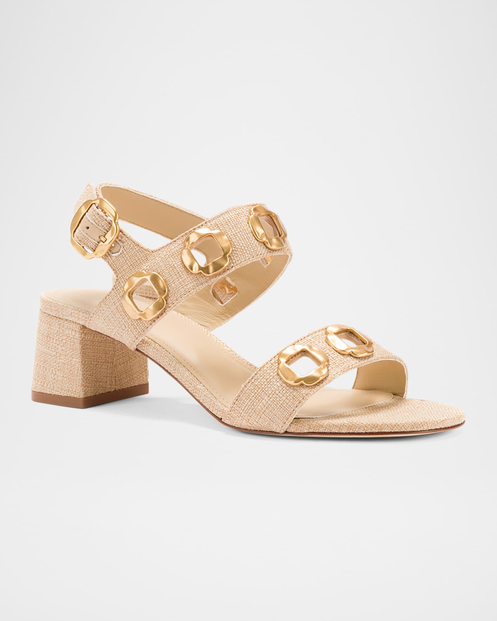 Larroude Milan Raffia Slingback Sandals | Neiman Marcus