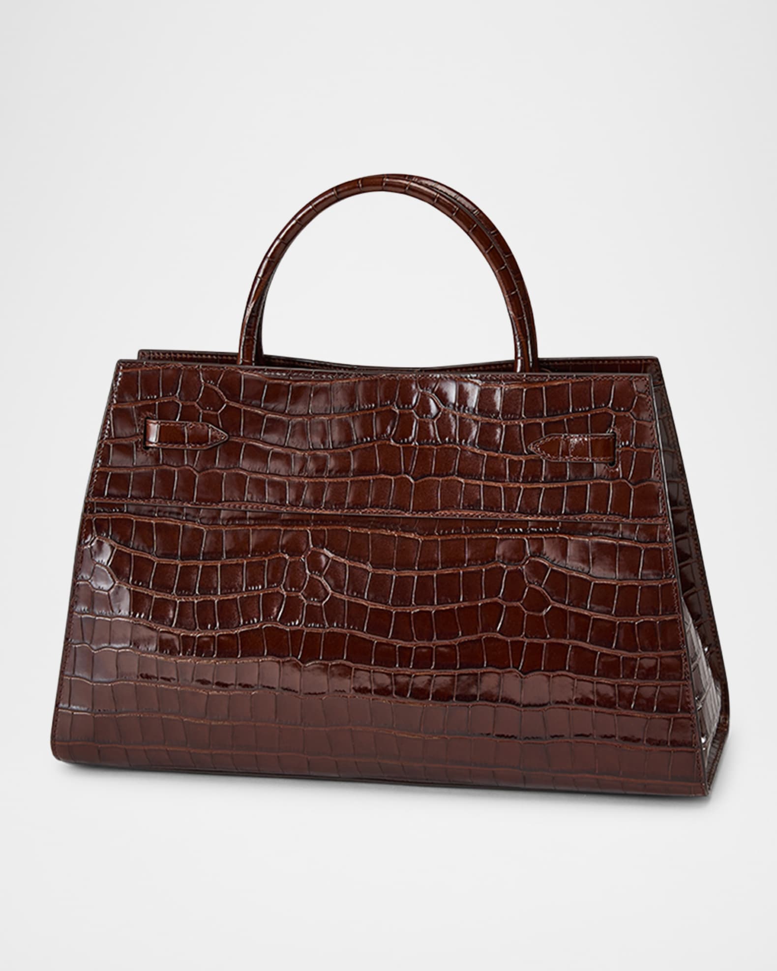 Veronica Beard Dash Large Croc-Embossed Satchel Bag | Neiman Marcus