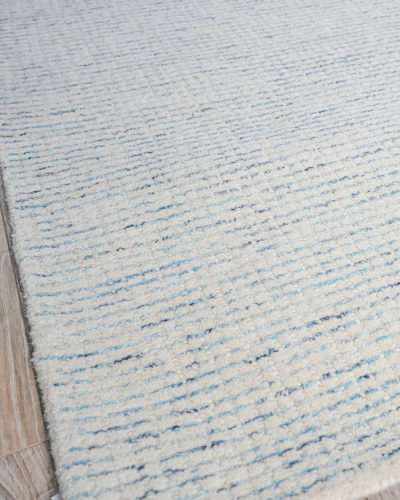 Key West Hand-Tufted Ivory/Blue Rug Collection | Neiman Marcus