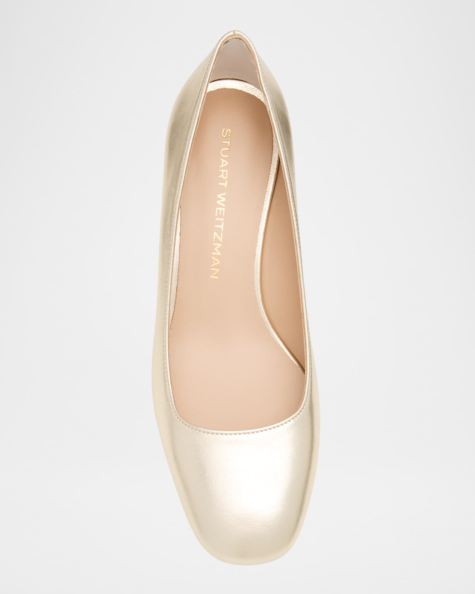 Stuart Weitzman Maeve Metallic Block-Heel Pumps | Neiman Marcus