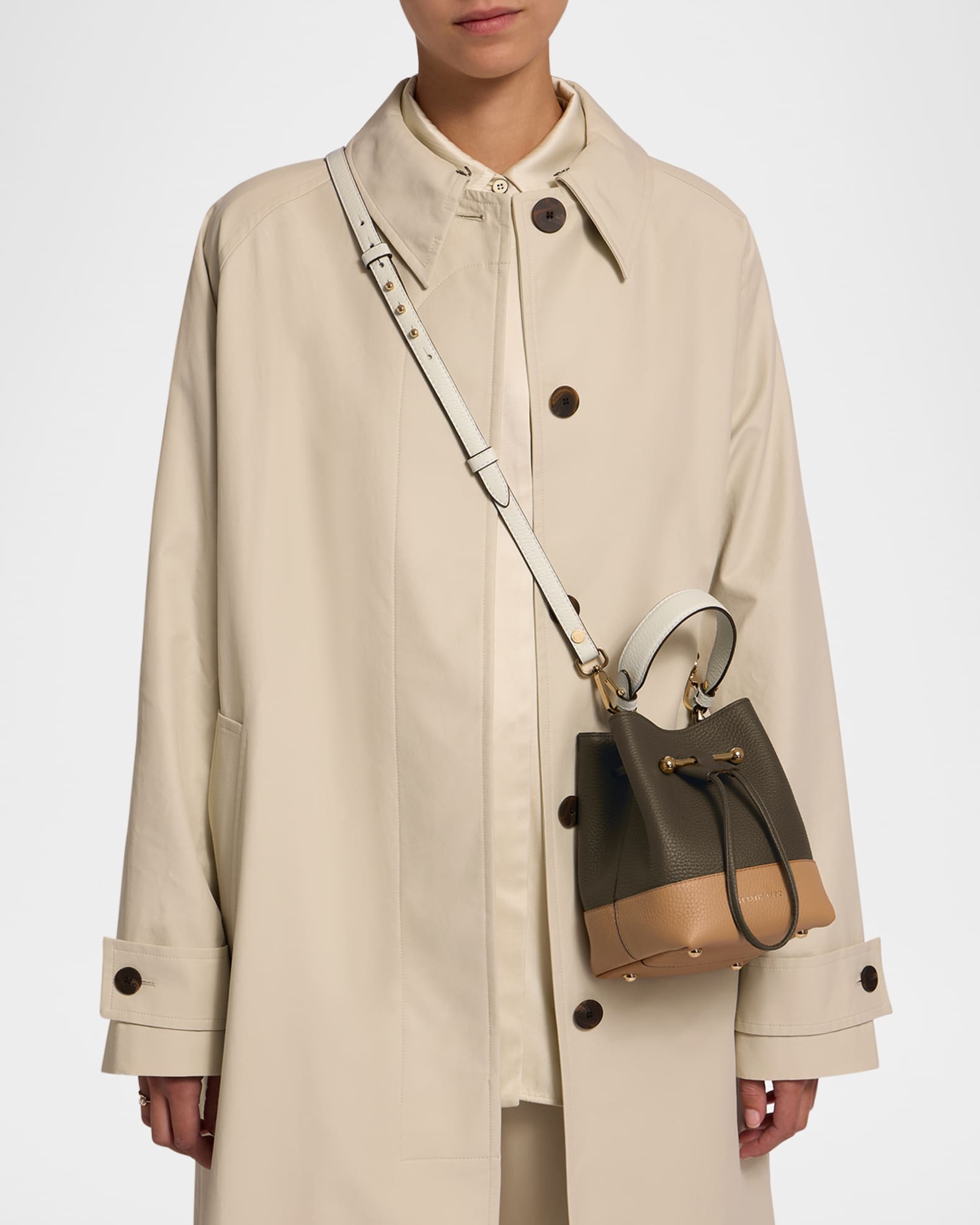 STRATHBERRY Osette Tri Drawstring Leather Crossbody Bag | Neiman Marcus