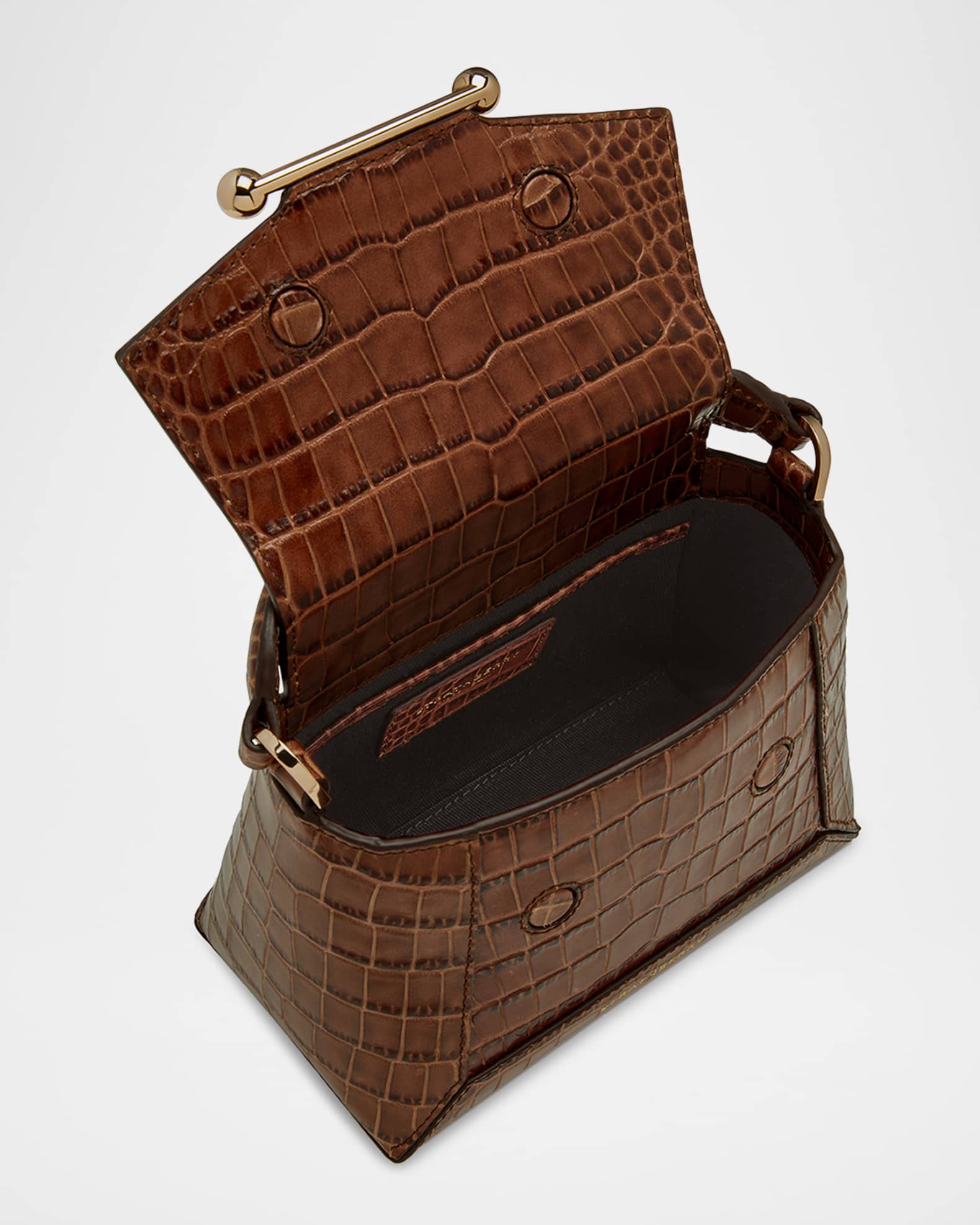STRATHBERRY Mosaic Nano Croc Leather Top-Handle Bag | Neiman Marcus