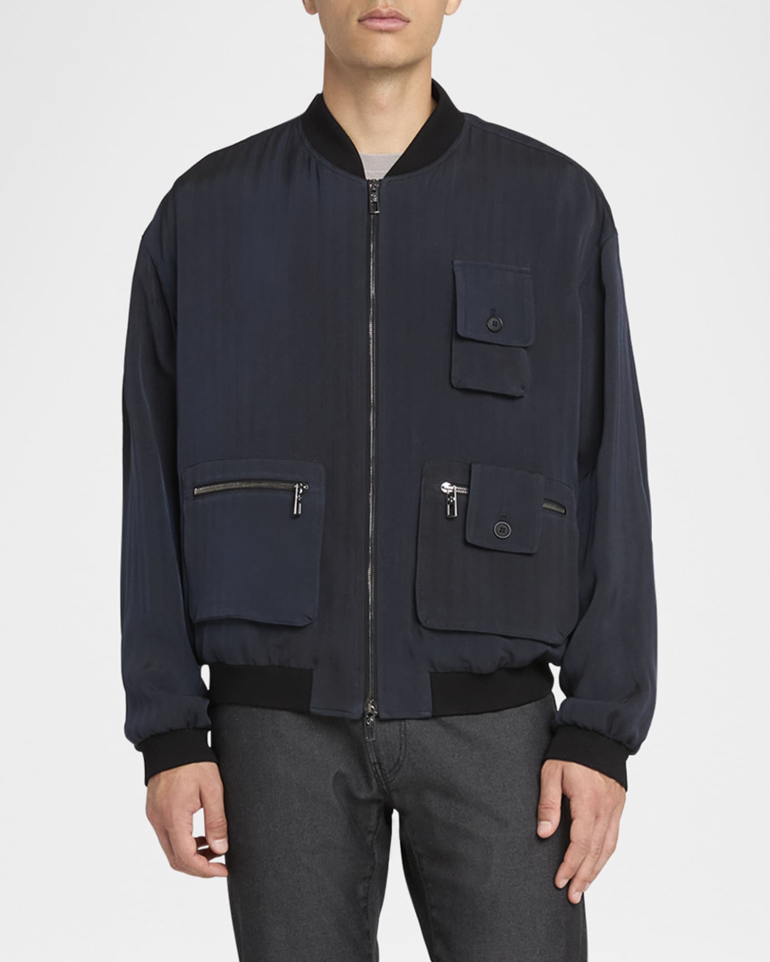 Emporio Armani Men's Chevron Utility Bomber Jacket | Neiman Marcus