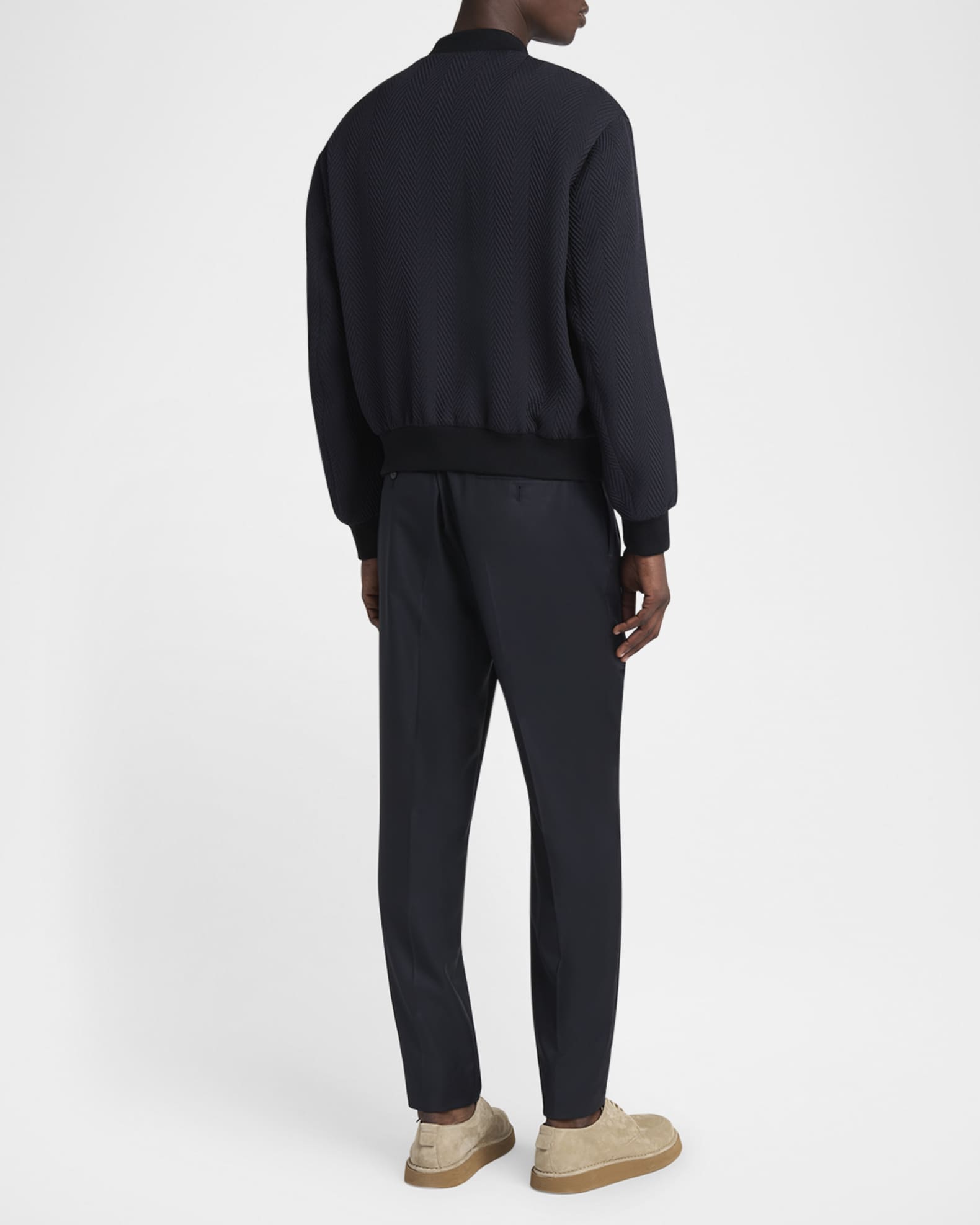 Giorgio Armani Men's Raised Chevron Bomber Jacket | Neiman Marcus
