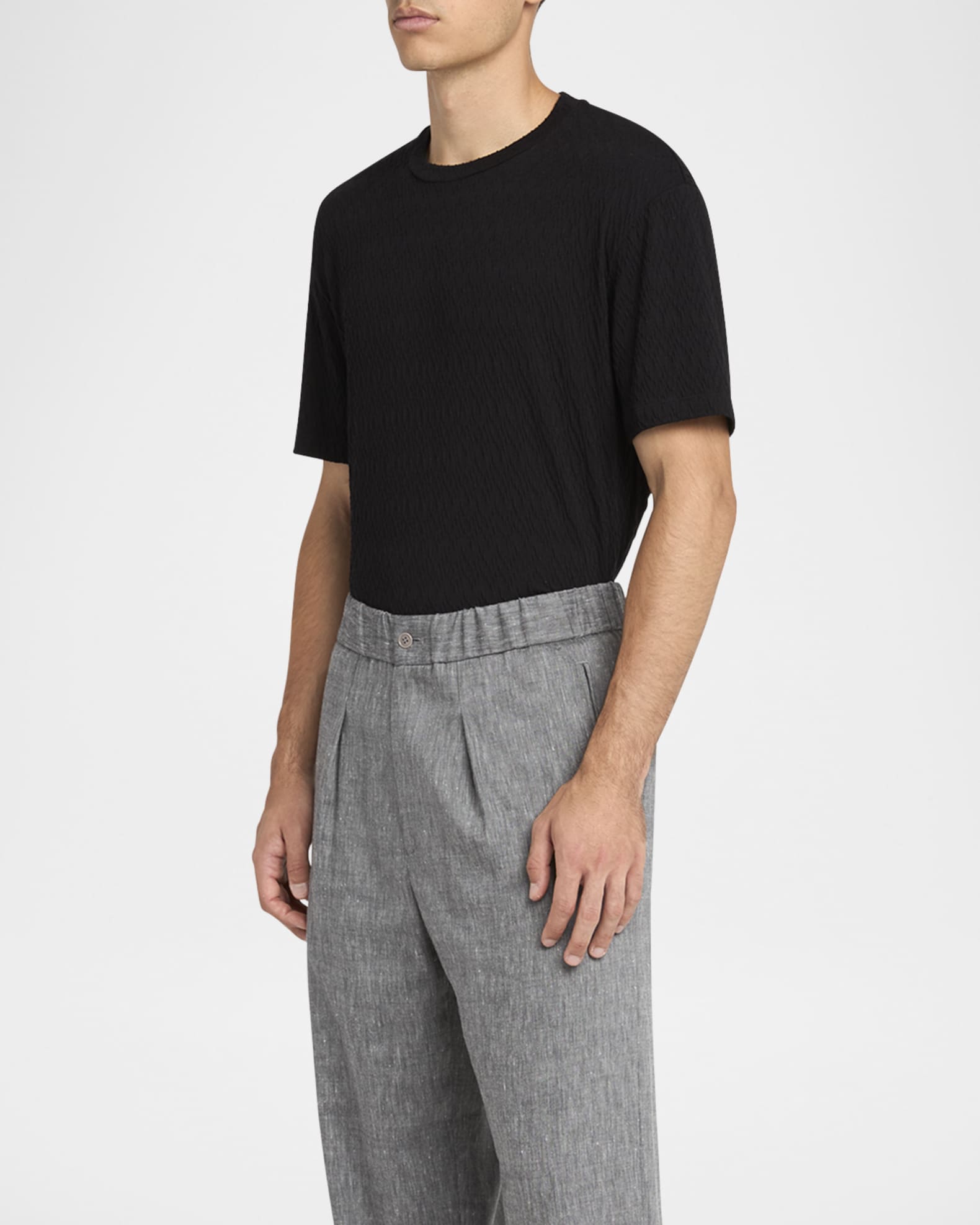 Giorgio Armani Men's Raised Chevron T-Shirt | Neiman Marcus