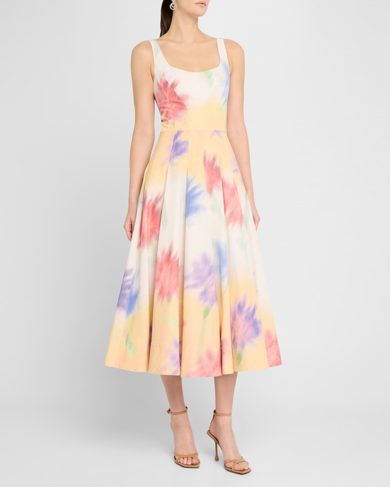 Prabal Gurung Corset Sleeveless Midi Sun Dress | Neiman Marcus