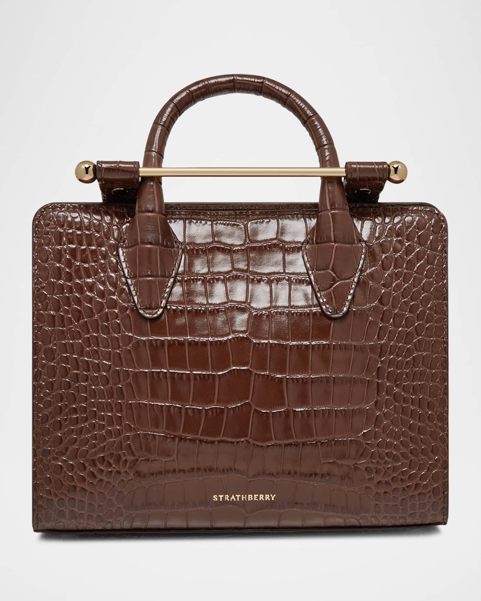 STRATHBERRY Mini Croc-Embossed Leather Tote Bag | Neiman Marcus