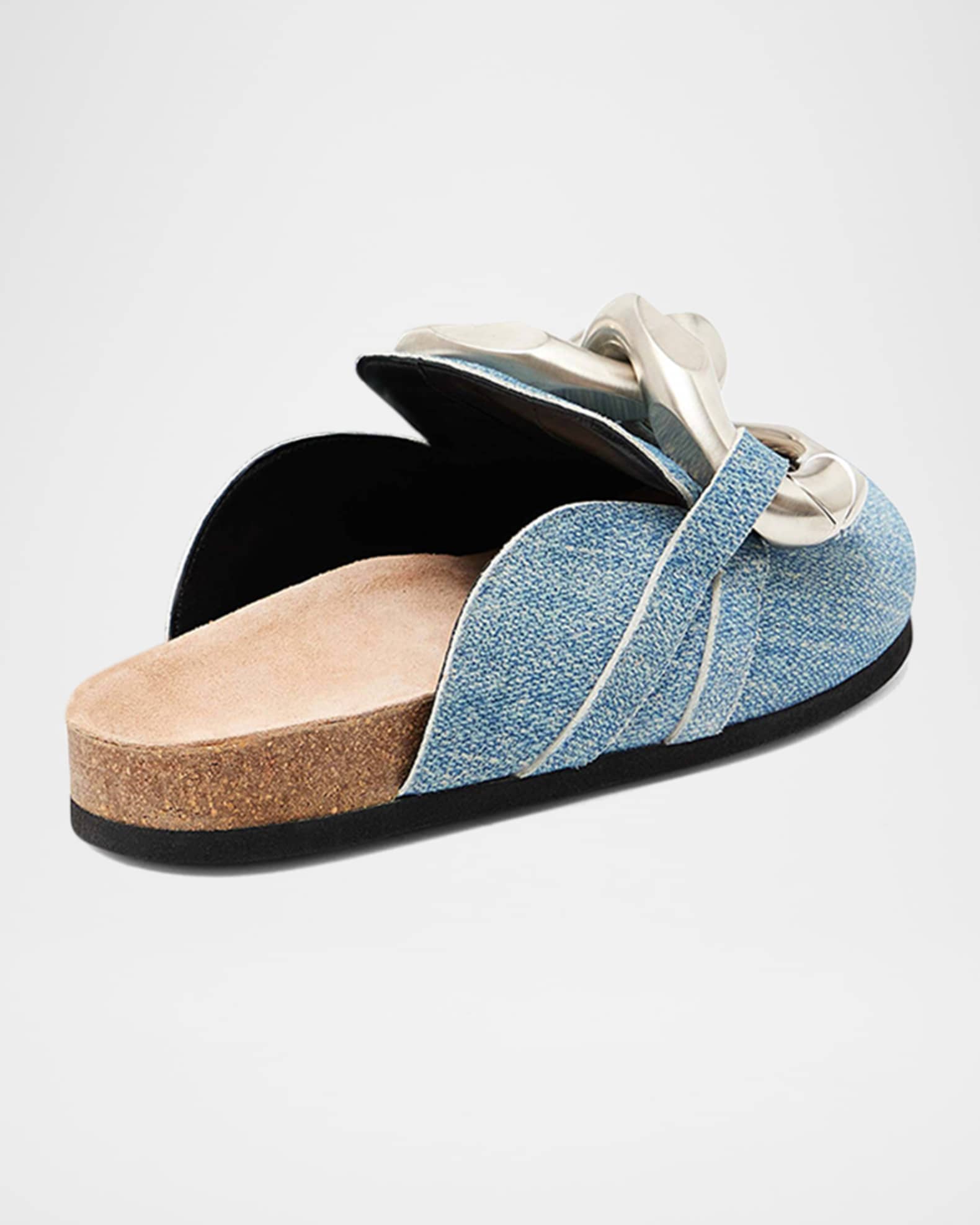 JW Anderson Chunky Chain Denim Loafer Mules | Neiman Marcus