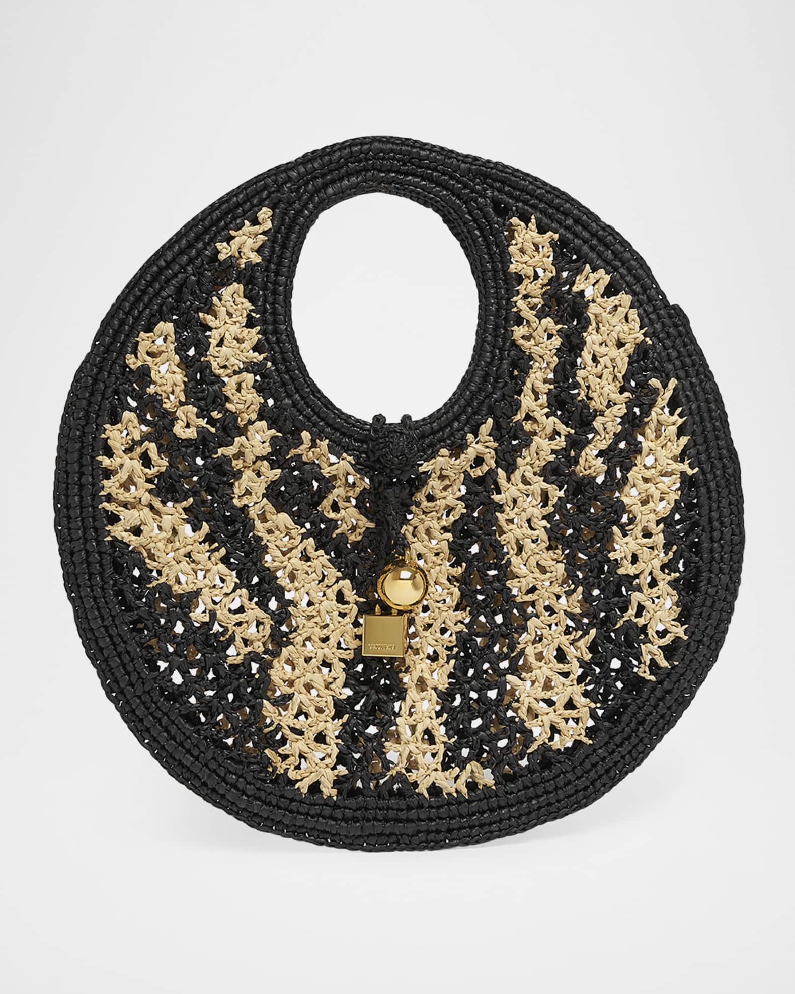 Jacquemus Le Petit Rond Raffia Shoulder Bag | Neiman Marcus