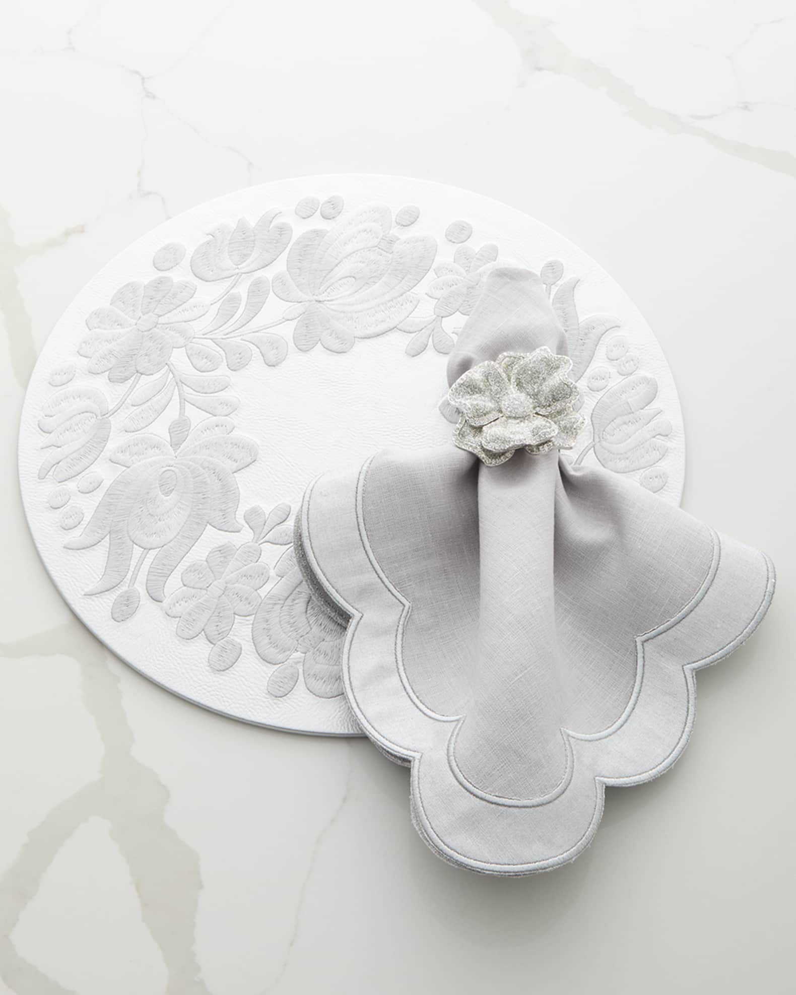 Mixed Metal Floral Table Linens Collection | Neiman Marcus