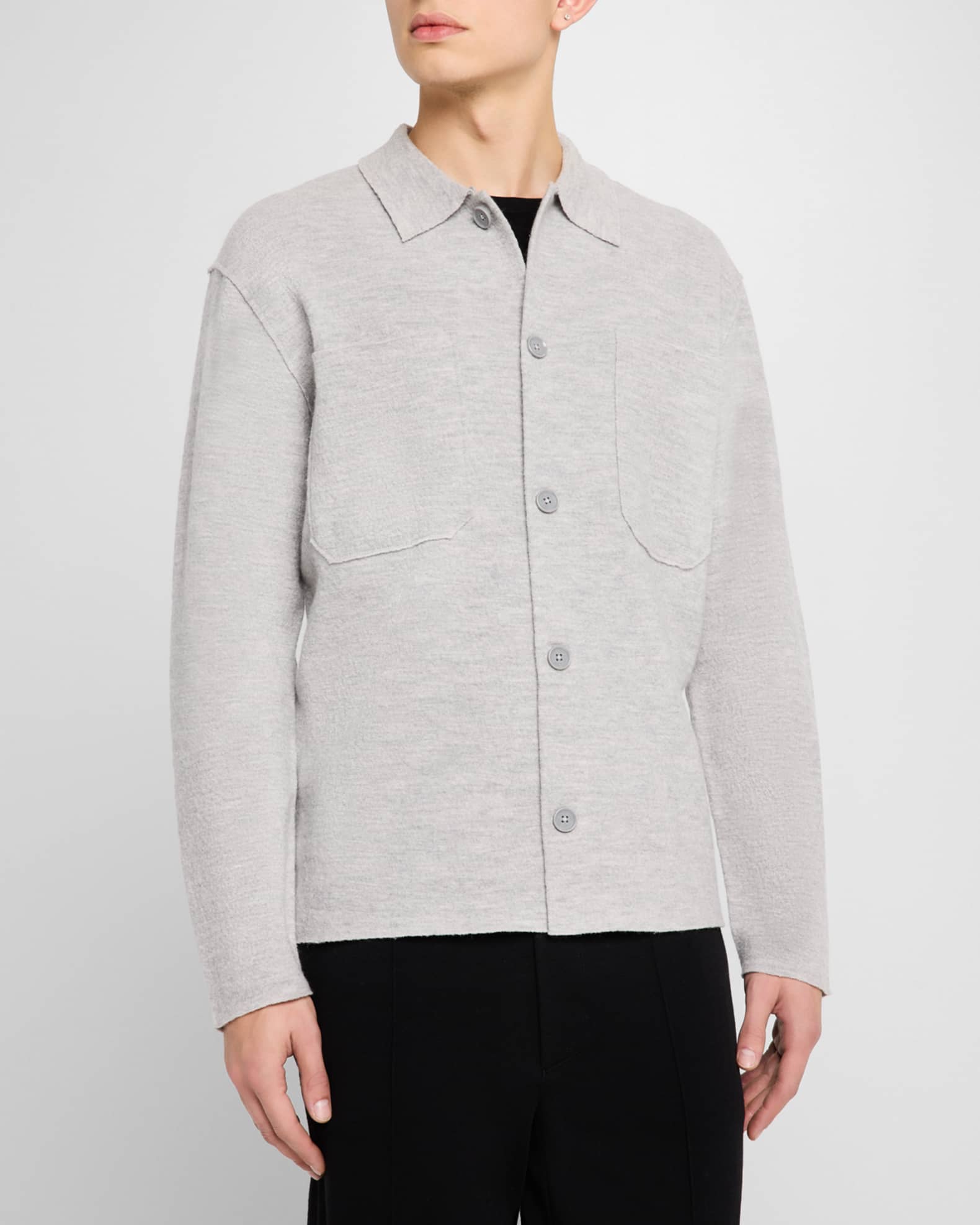 NN.07 Men's Jonas Boiled Wool Overshirt | Neiman Marcus
