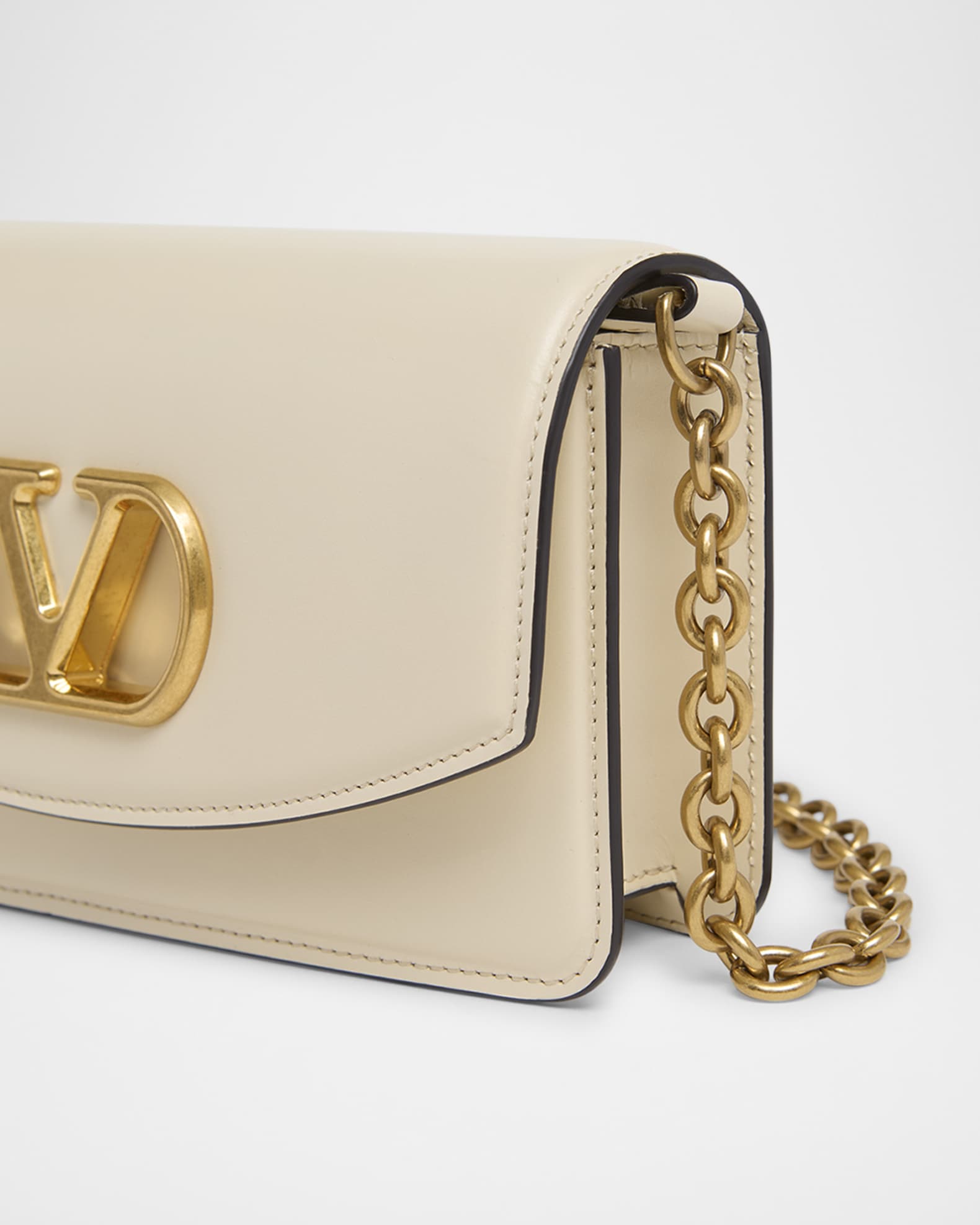 Vain Small VLOGO Leather Clutch Bag | Neiman Marcus