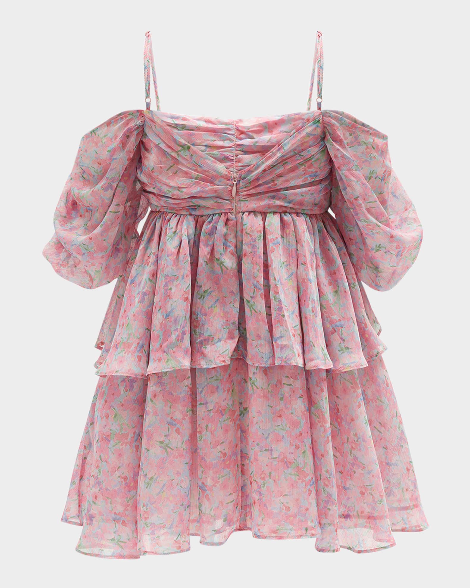 Bardot Junior Girl's Anya Tiered Floral-Print Mini Dress, Size 7-14 ...