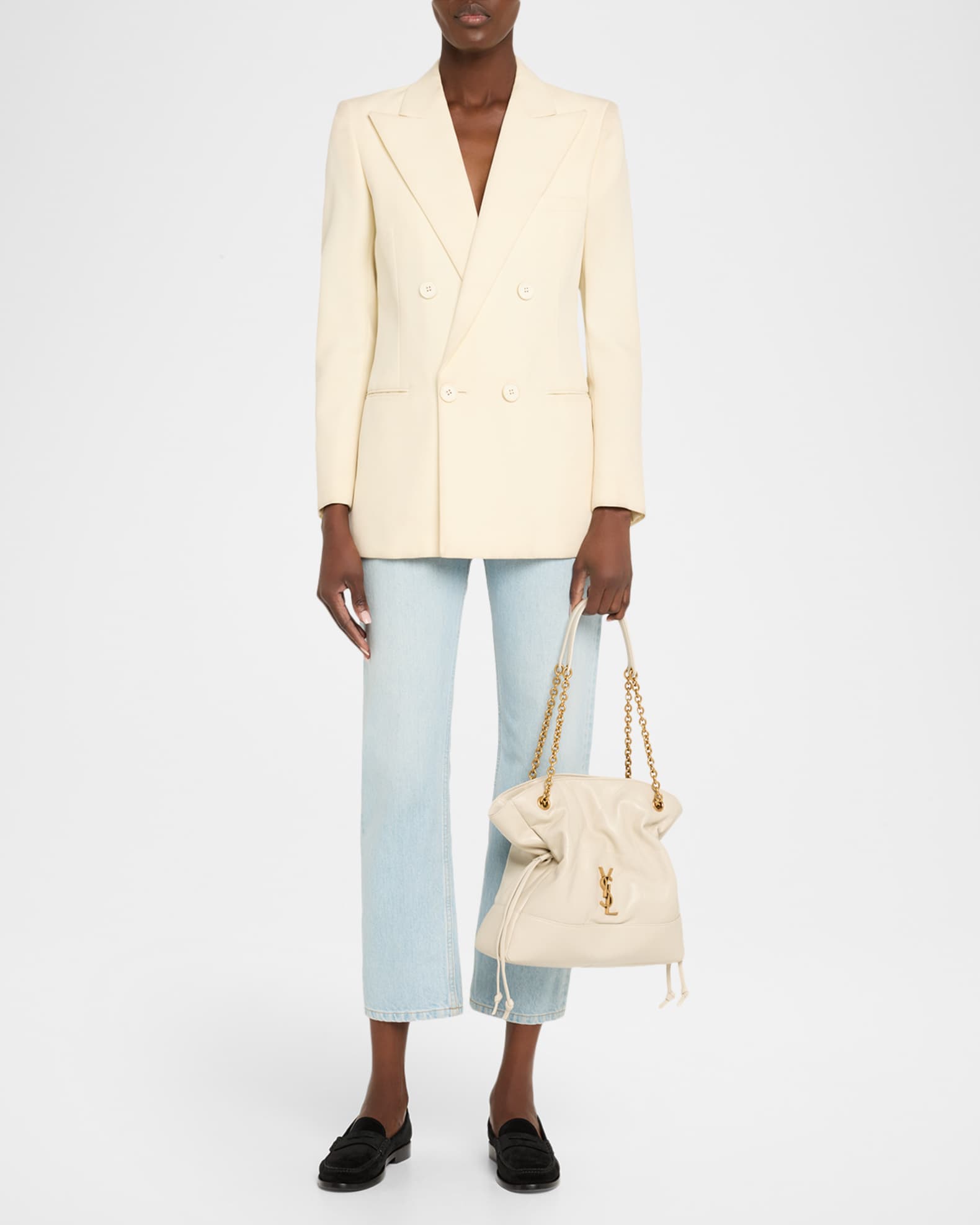 Saint Laurent Jamie 4.3 Small YSL Tote Bag in Quilted Leather | Neiman ...