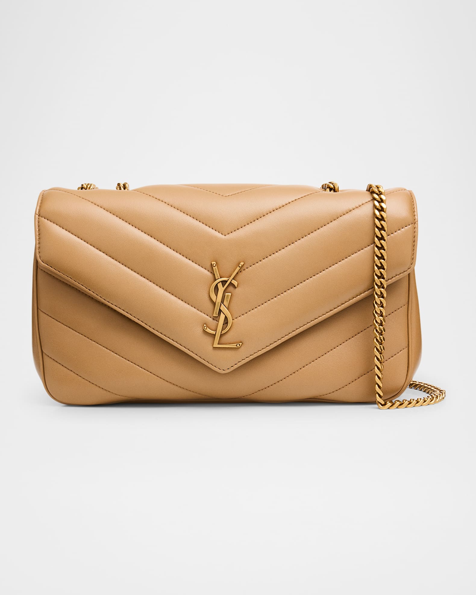 Saint Laurent Loulou Medium YSL Chain Shoulder Bag in Quilted Leather ...