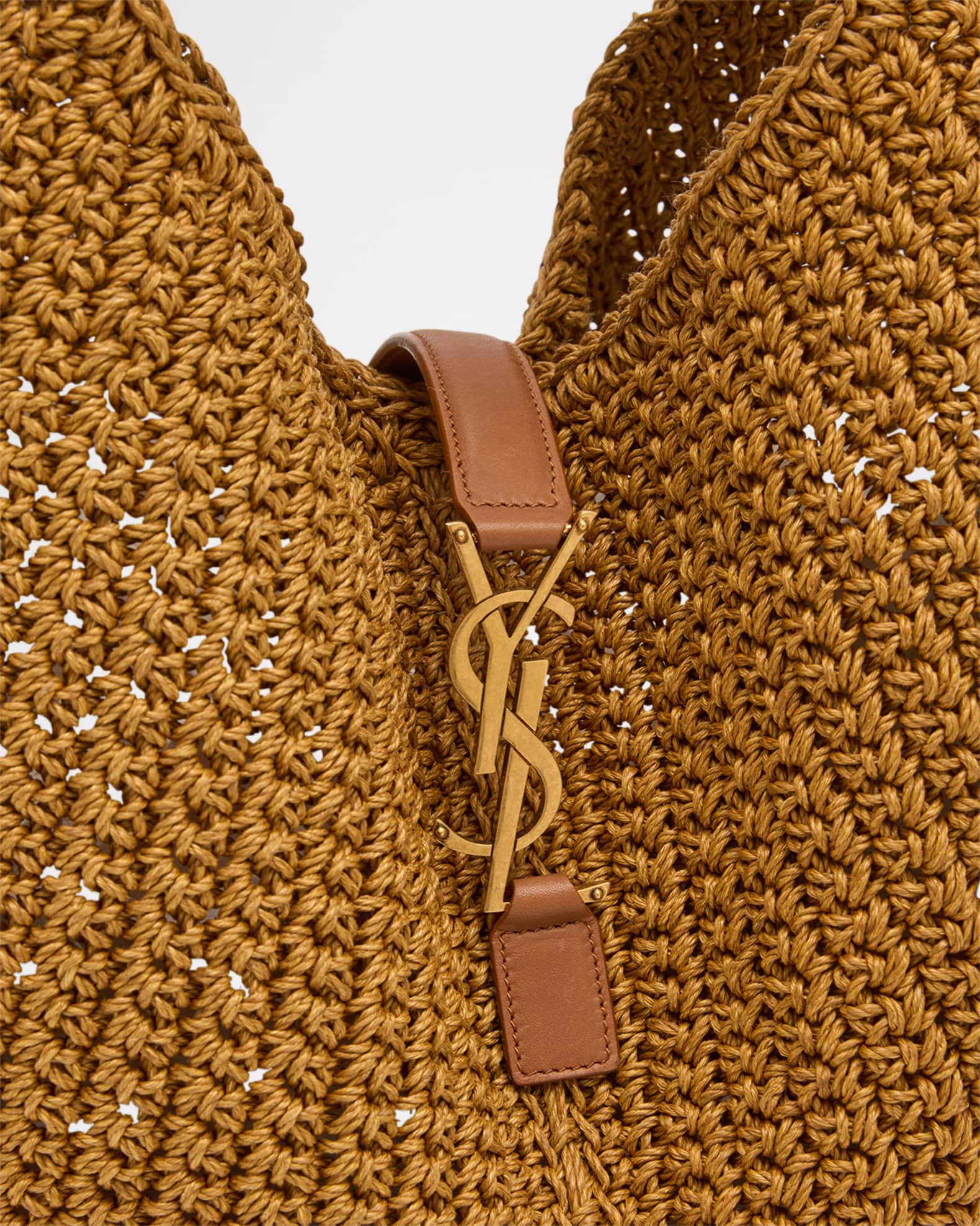 Saint Laurent Bea YSL Tote Bag in Cord and Leather | Neiman Marcus