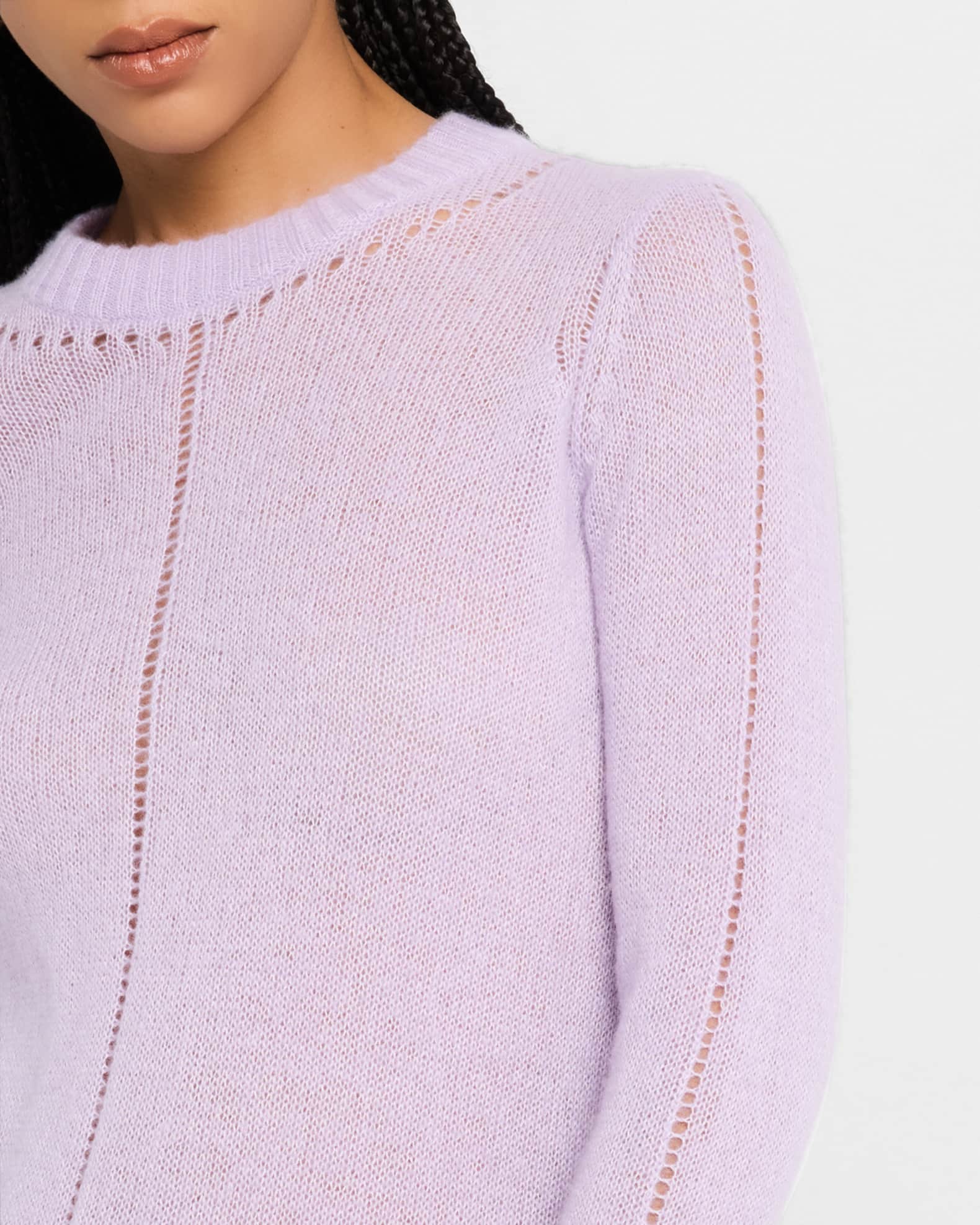 Autumn Cashmere Crewneck Ladder-Stitch Sweater | Neiman Marcus