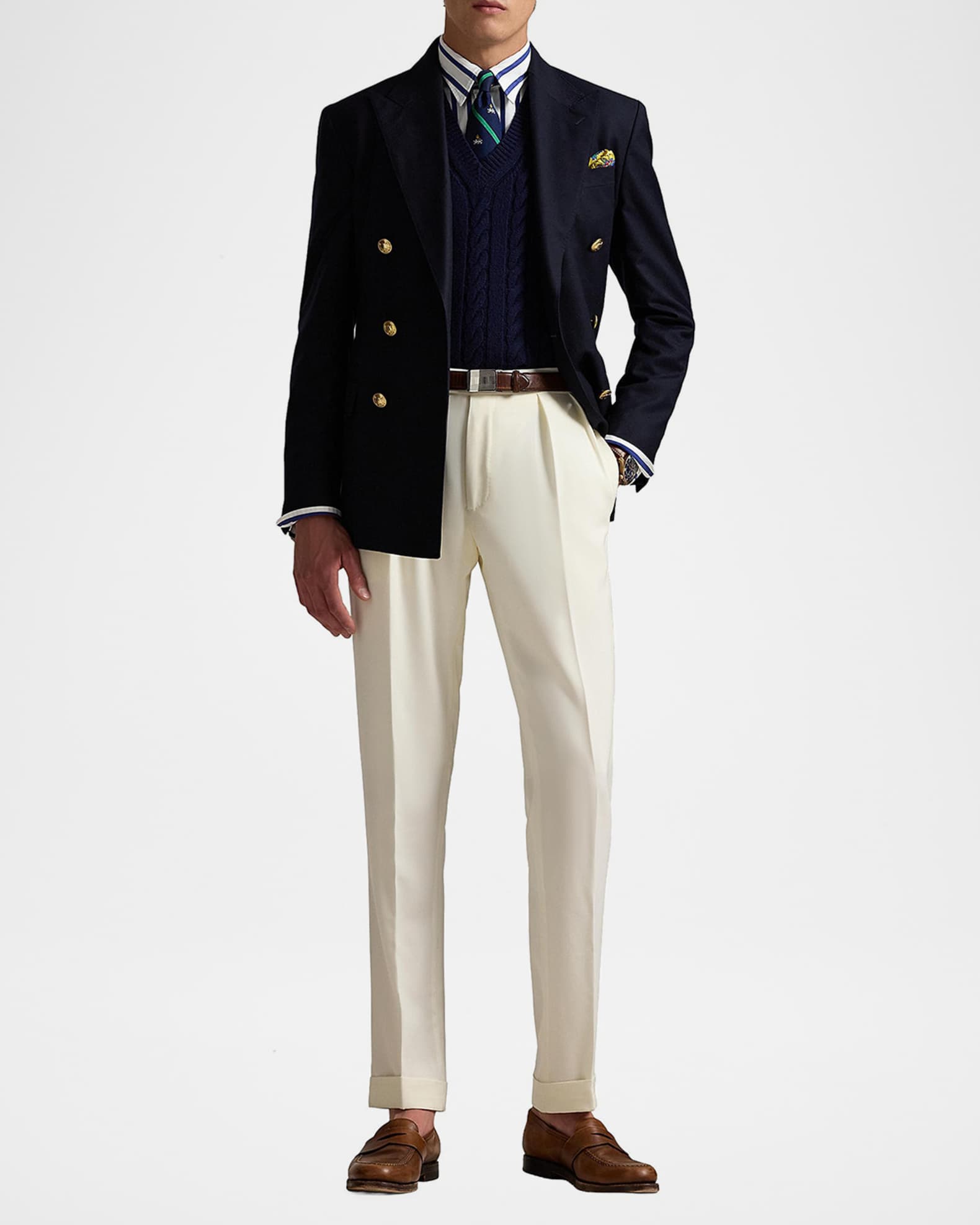 Polo Ralph Lauren Men's The Iconic Doeskin Double-Breasted Blazer | Neiman Marcus